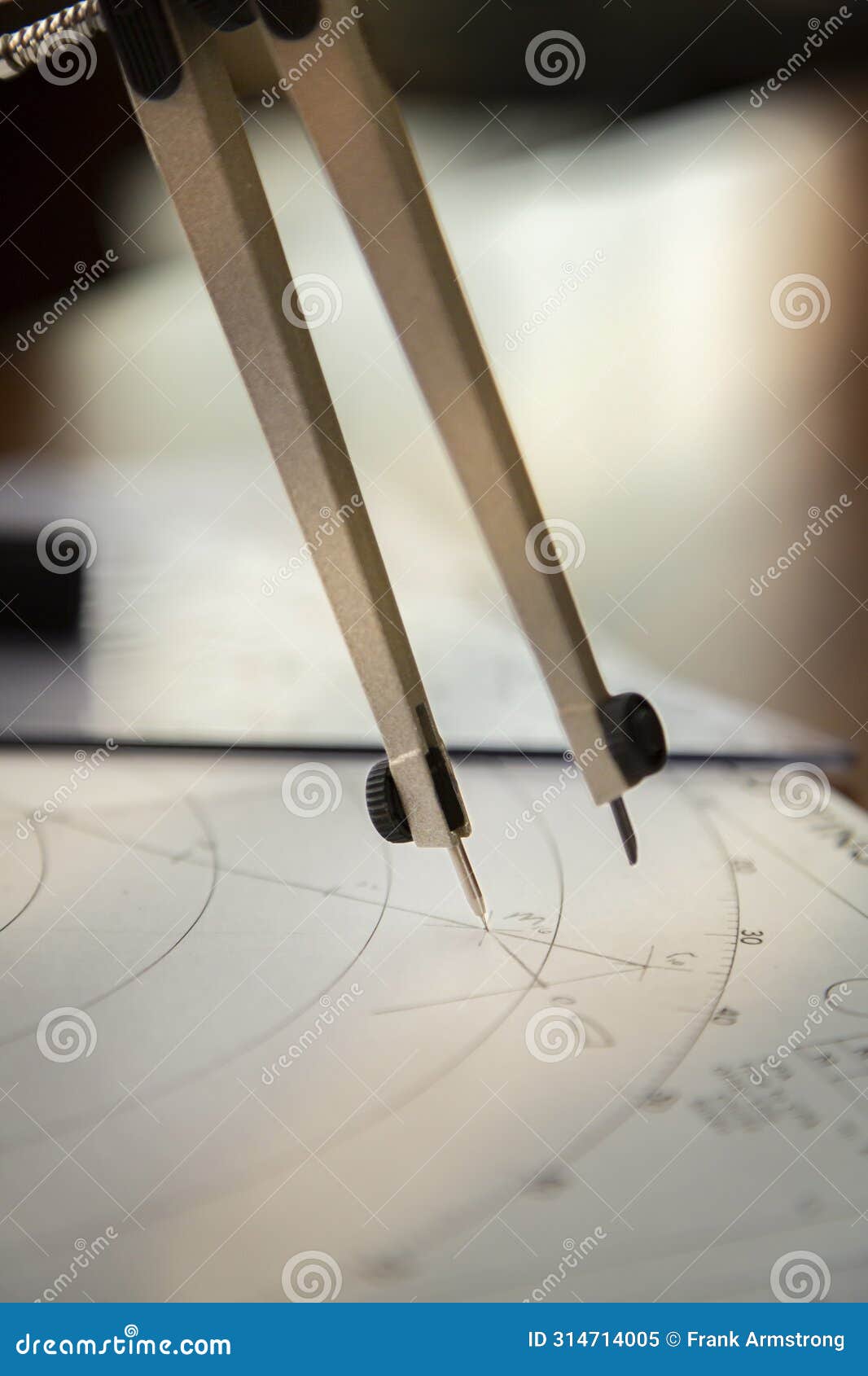 Closeup of a Navigator S Radar Plotting Chart with a Triangle and ...