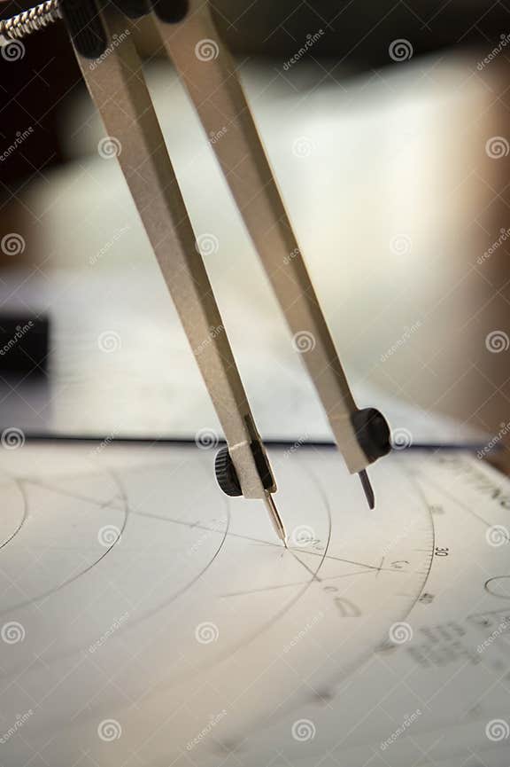 Closeup of a Navigator S Radar Plotting Chart with a Triangle and ...
