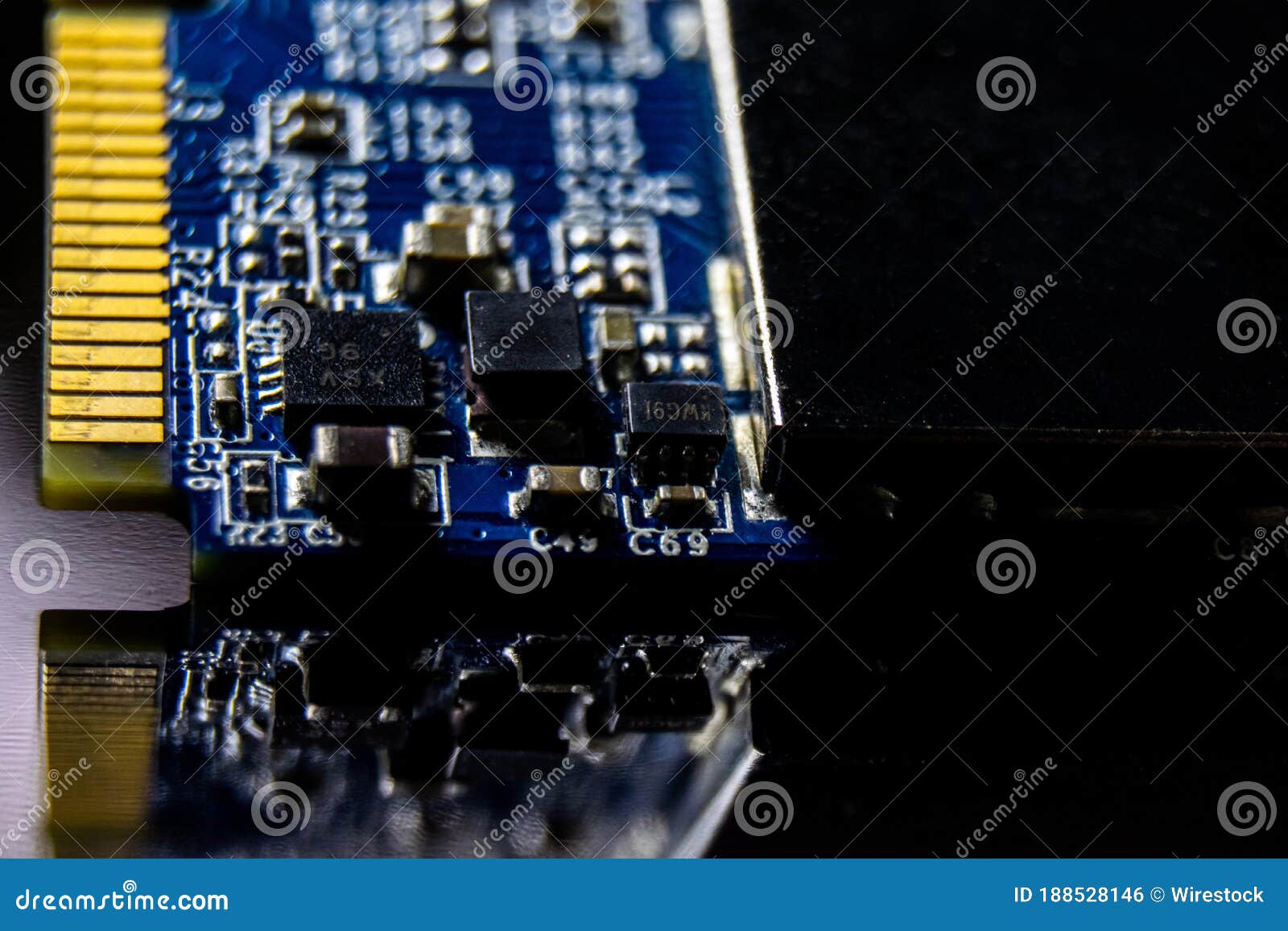 Closeup of a Network Interface Card for Computers on the Table Under ...
