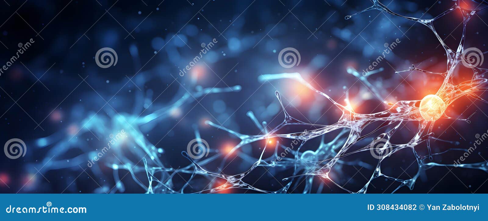 Closeup of Neuron Under Microscope Representing Brain Activity and ...