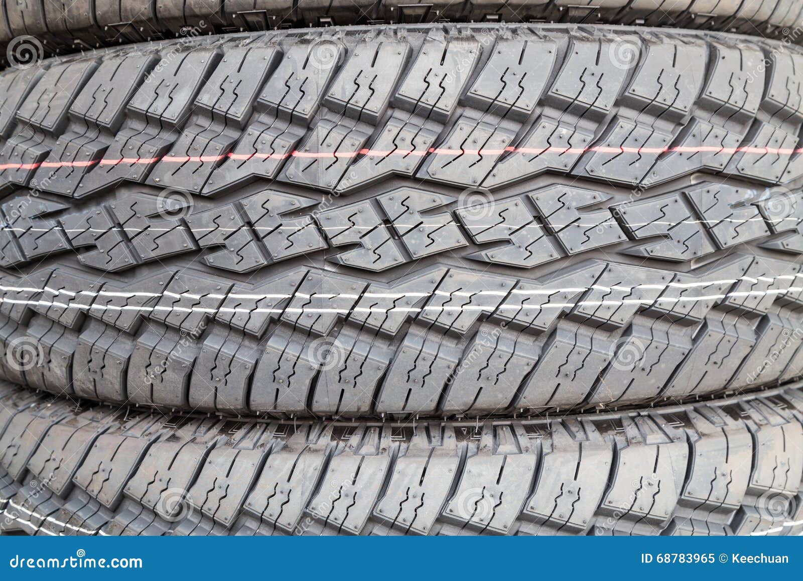 Closeup of New Tire Threads with Deep Groves for Traction Stock Image ...