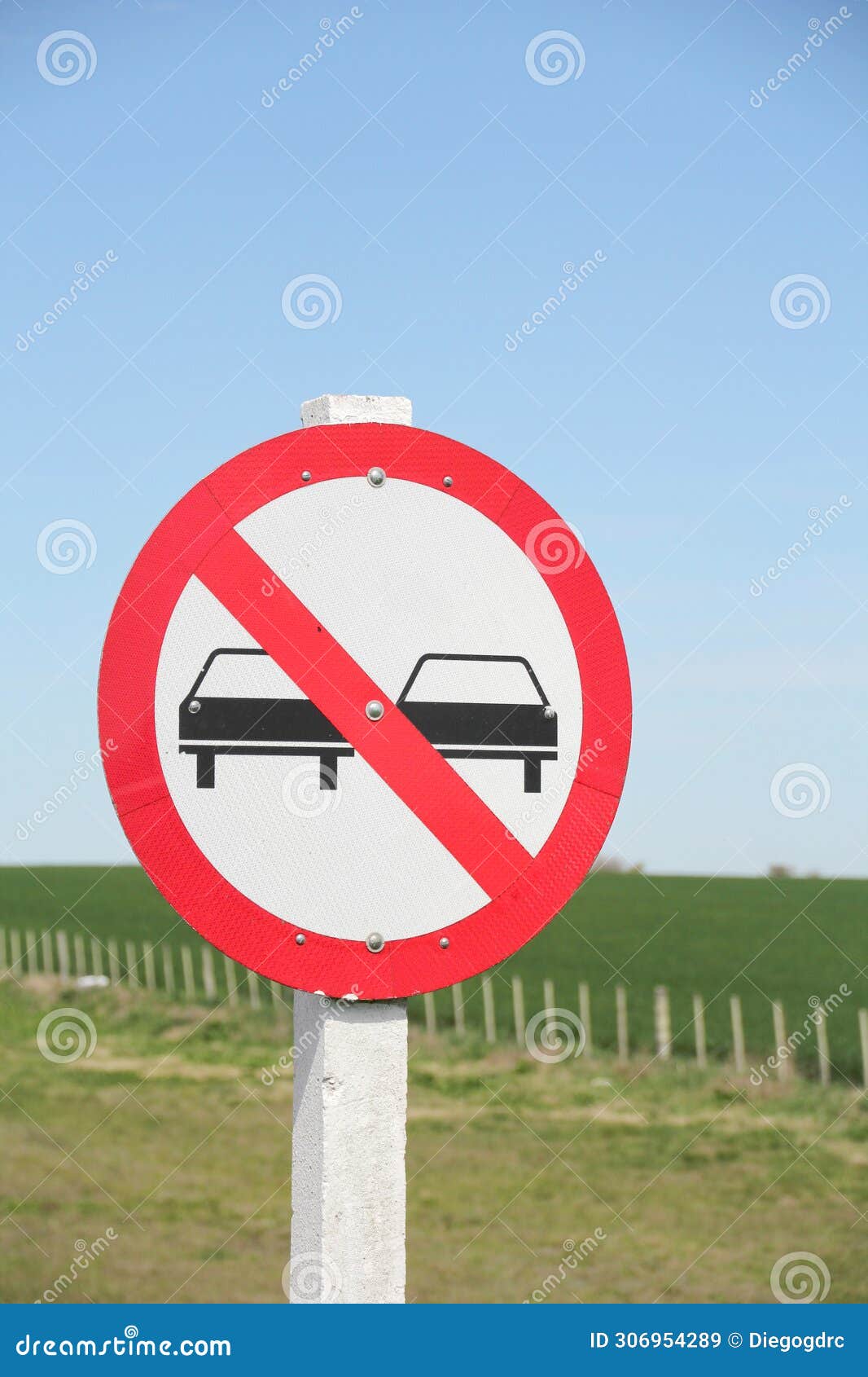 Closeup Of A No Passing Traffic Sign Stock Image Image Of Control Warning 306954289