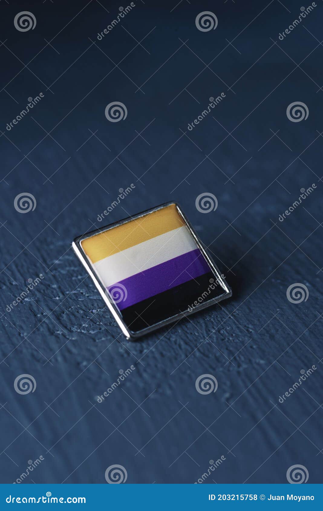 Non-binary Pride Flag in a Pin Button Stock Photo - Image of enby, lgbt ...