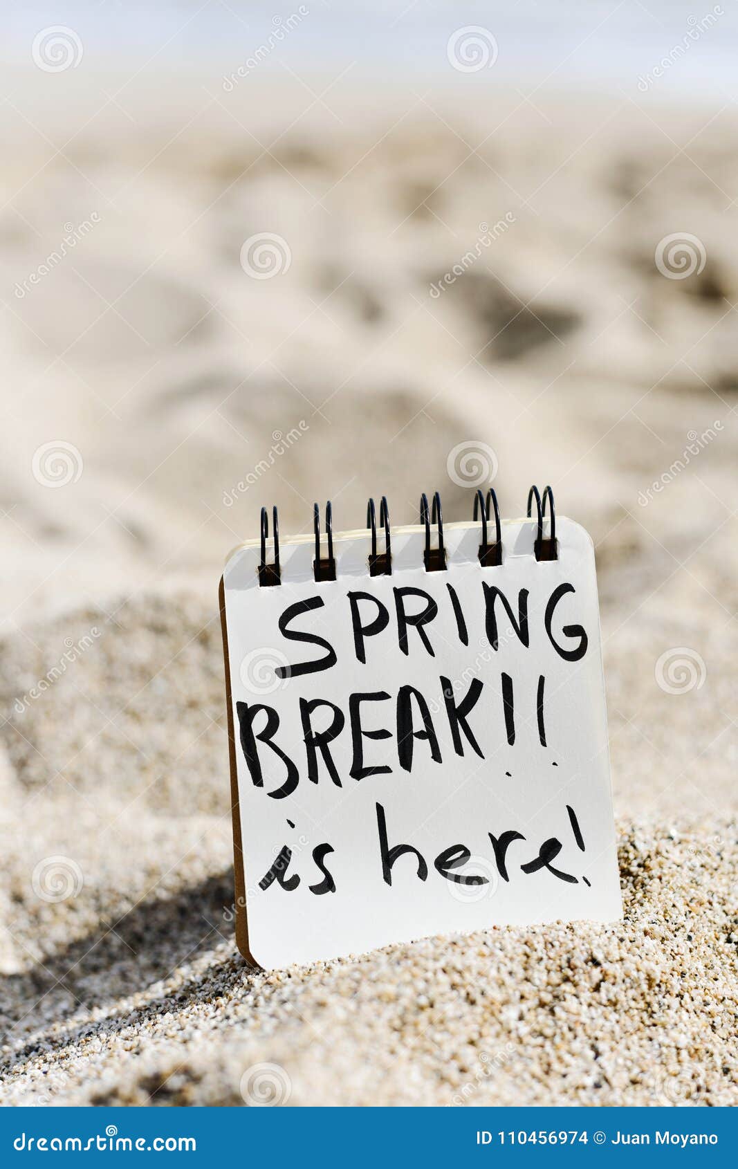 Text Spring Break is Here on the Beach Stock Photo - Image of place ...