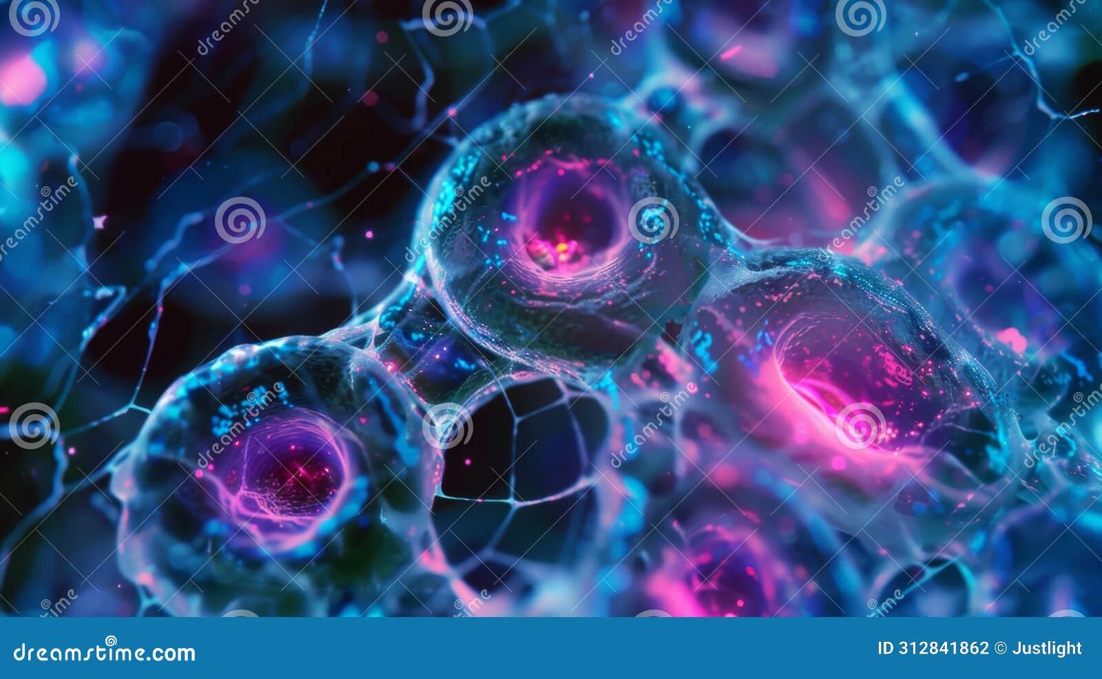 A Closeup of the Nucleus the Control Center of the Cell Encompassing ...