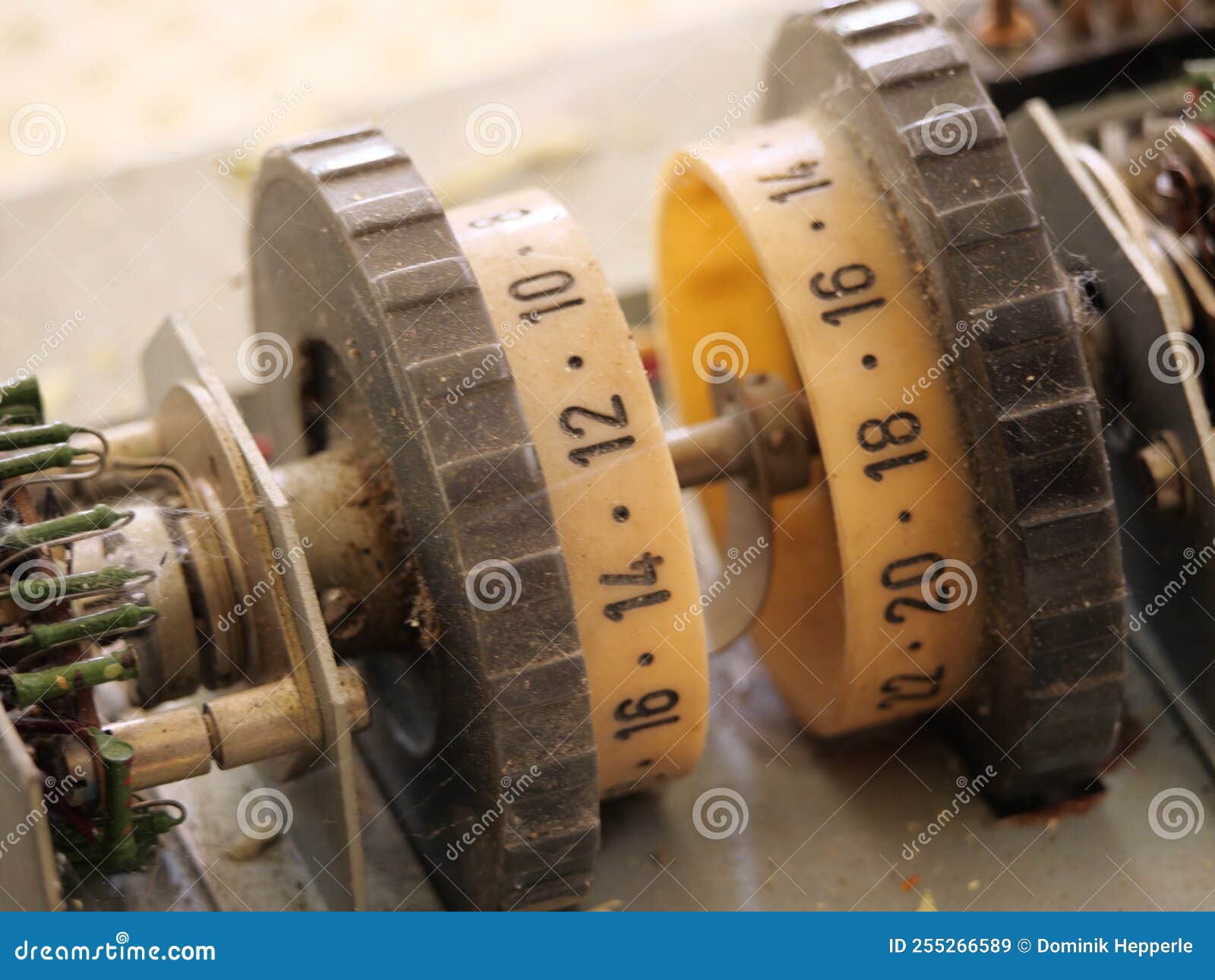 Closeup of Old Adding Machine Stock Image - Image of wheels, numbers ...