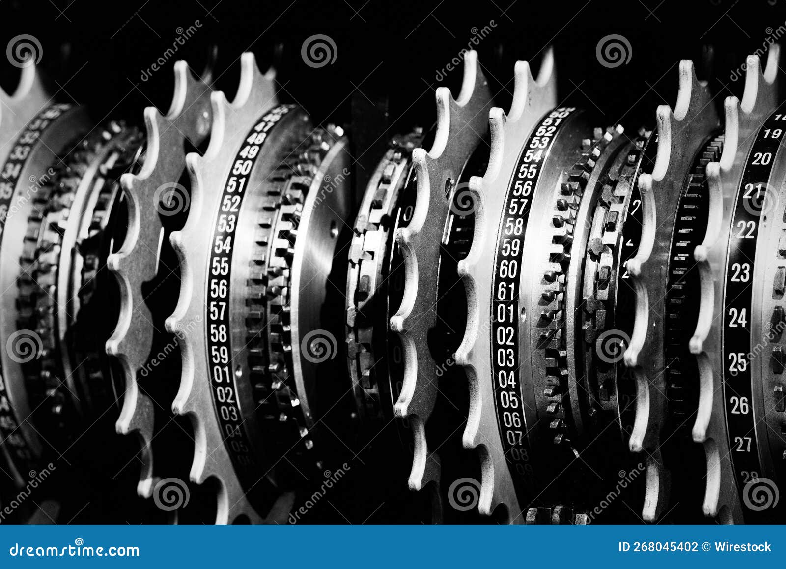 Closeup of Numbered Cogs of a World War 2 German Encryption Machine ...