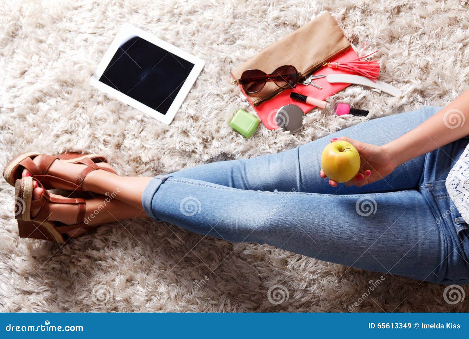 Closeup of Objects in a Woman S Bag Stock Image - Image of relax, nail ...