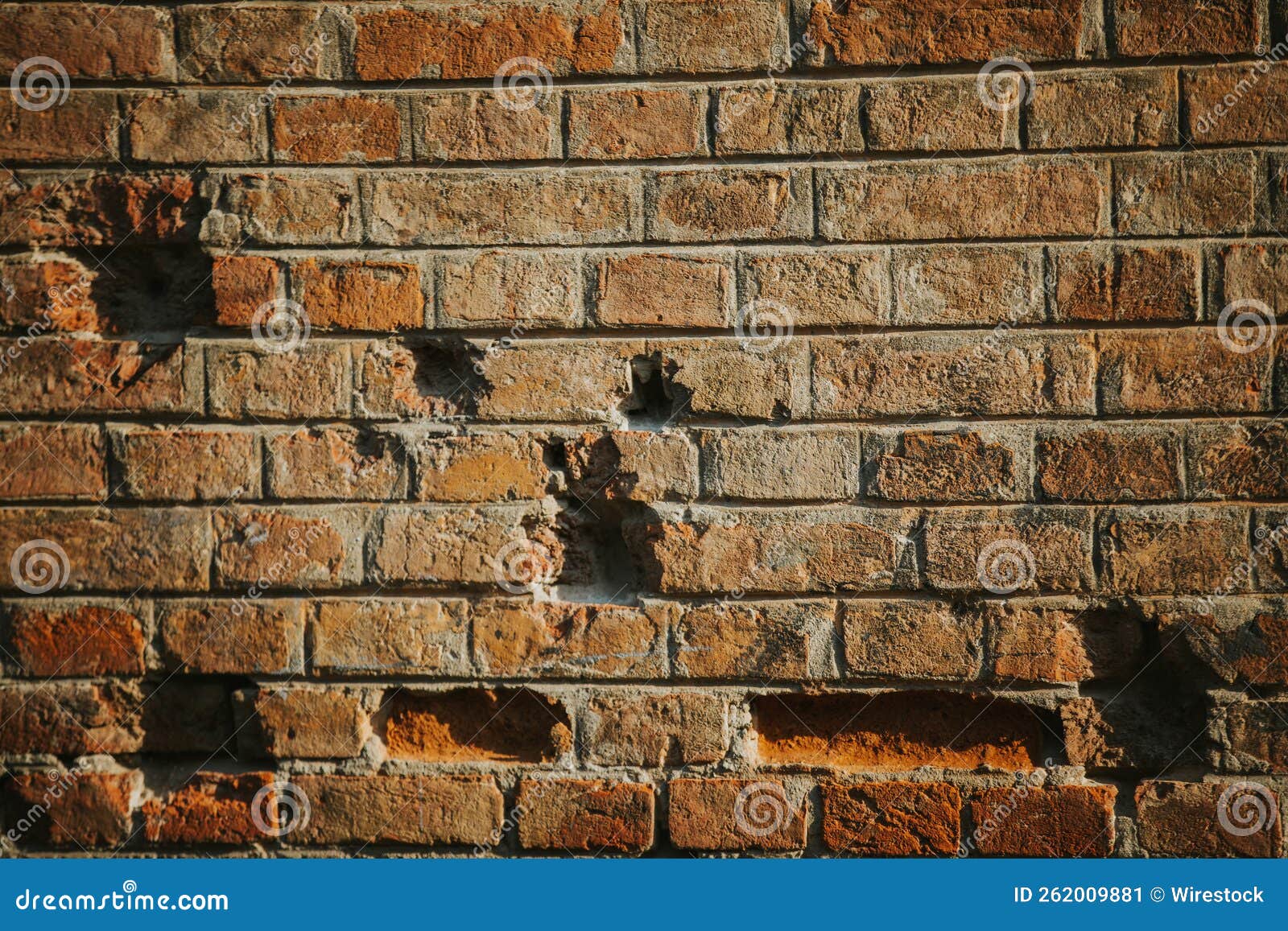 Closeup of an Old Aged Brick Wall Texture with Bricks Missing from it ...