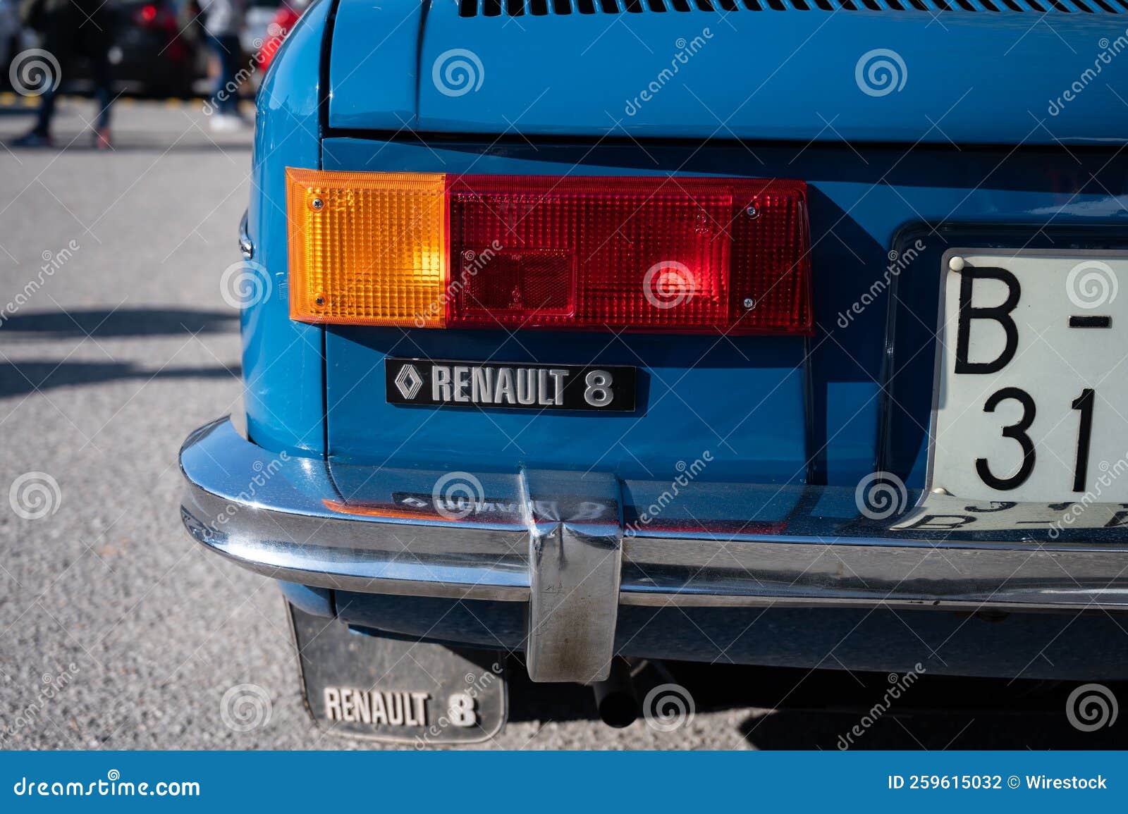 Closeup of an Old Blue Renault 8 Car from the Back Editorial ...