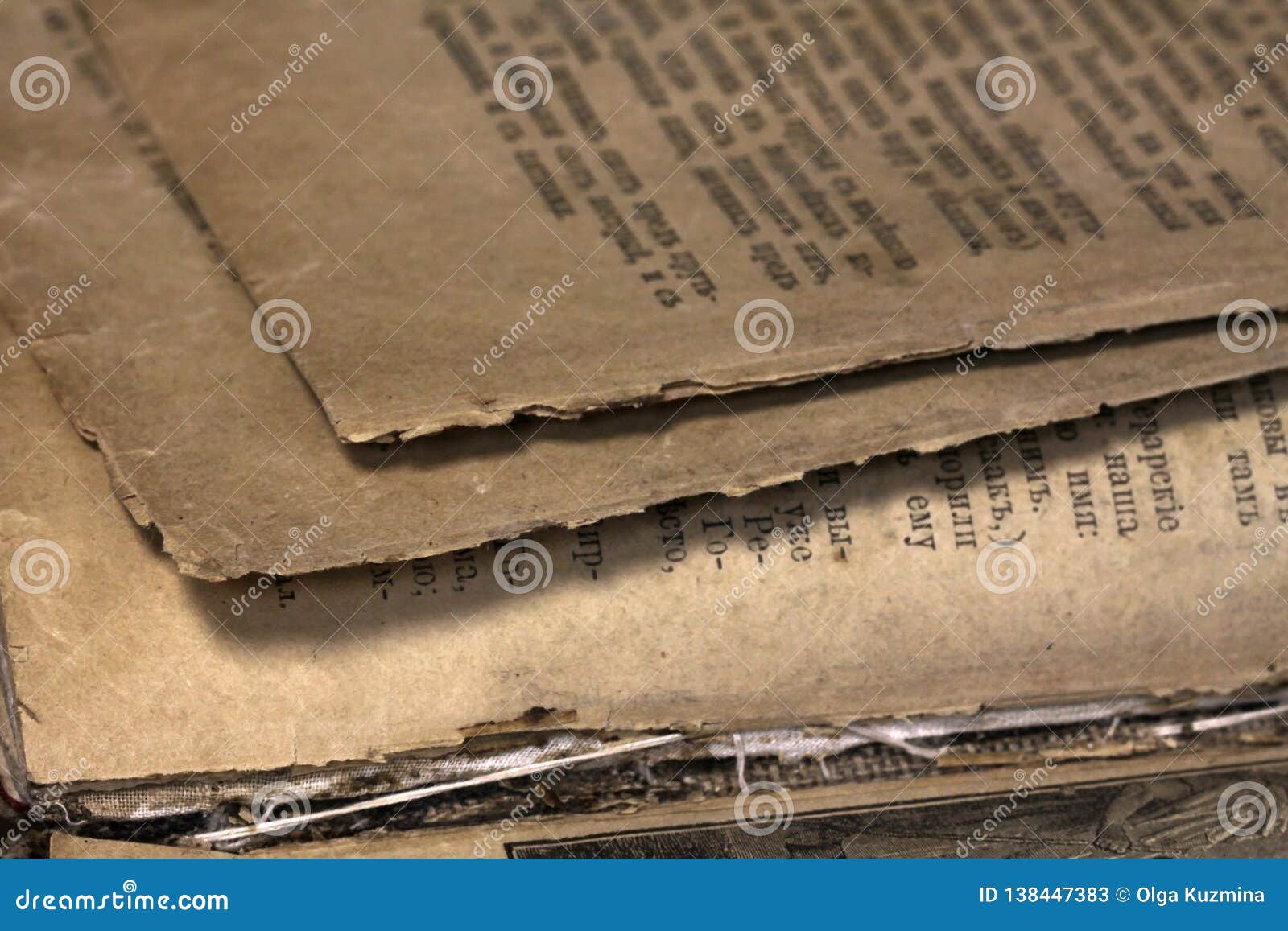 Closeup of an Old Book. Fragment of an Old Book Page Stock Image ...