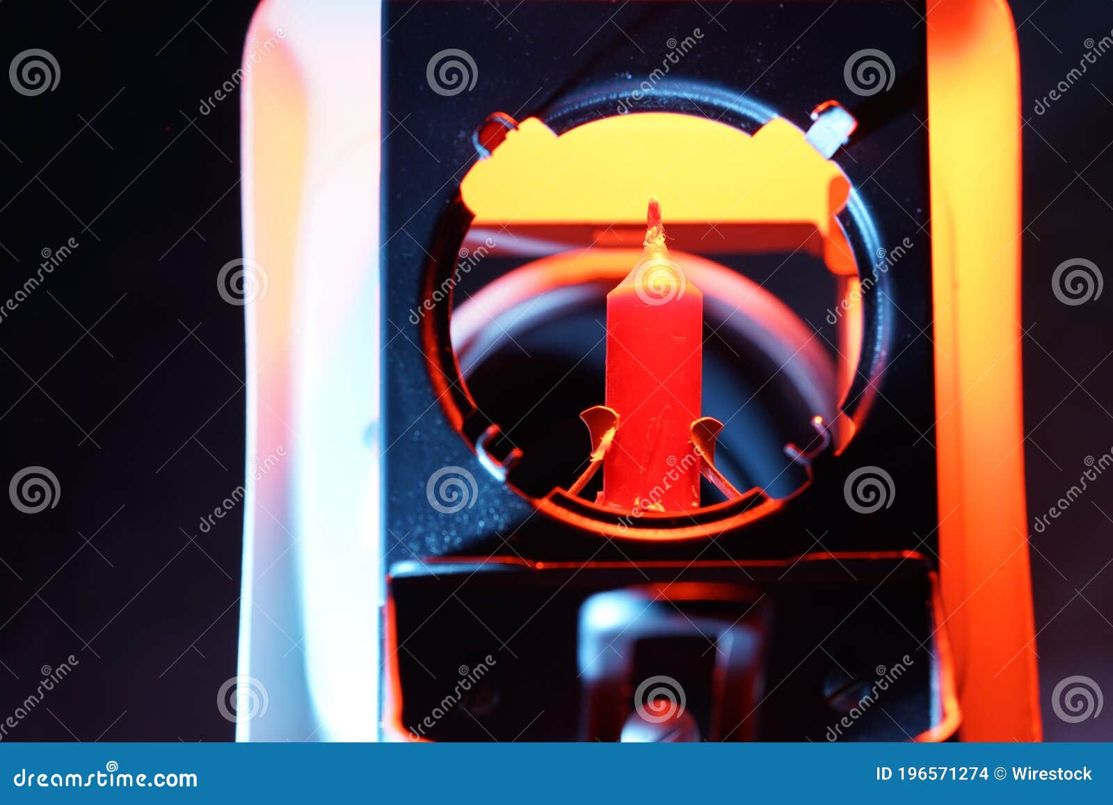 Closeup of an Old Broken Camera with Burnt-out Candles on it Against a ...