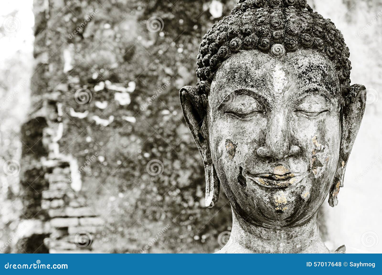 Closeup of Old Buddha Sculpture. Stock Photo - Image of conception ...