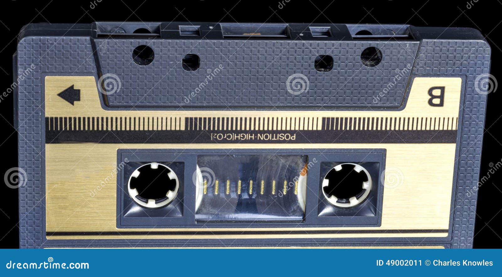 Closeup of an Old Cassette Tape Cartridge Stock Image - Image of black ...