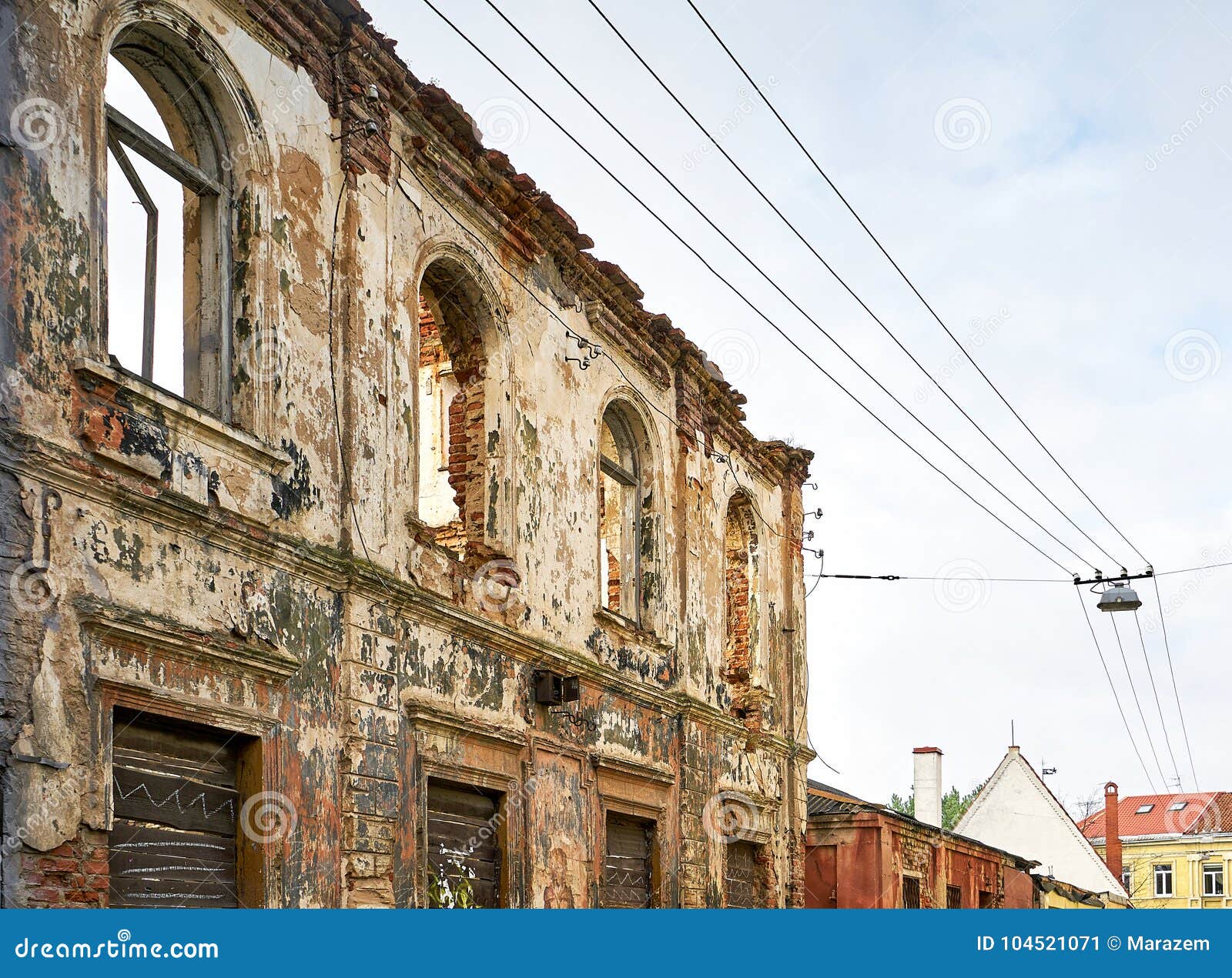 Old damaged building stock image. Image of damage, collapse - 104521071