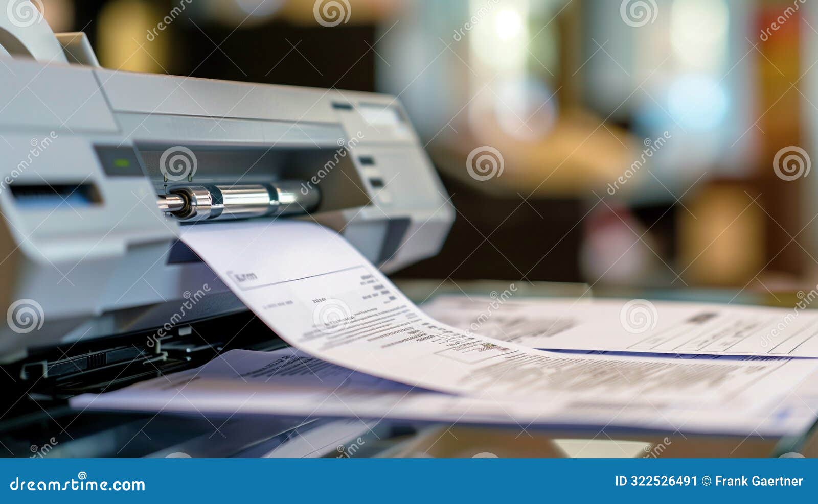 Closeup on an Old-fashioned Fax Machine that is Currently Transmitting ...