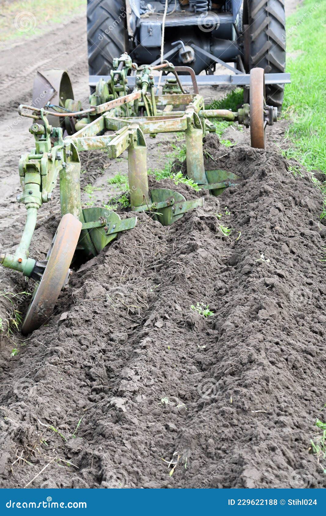 Old Fashioned Plough, Farming Equipment On Display Stock Photo ...
