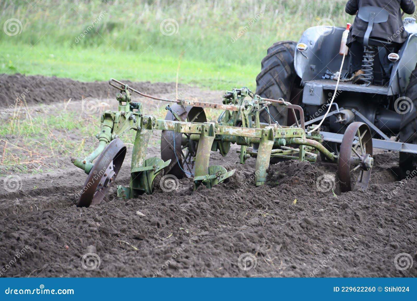 Old Fashioned Plough, Farming Equipment On Display Stock Photo ...