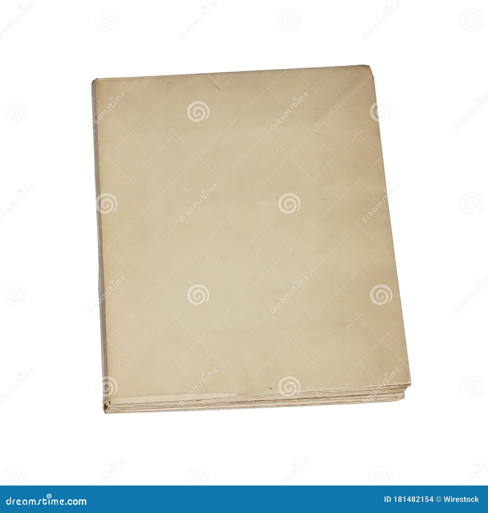 Closeup of an Old Journal Under the Lights Isolated on a White ...