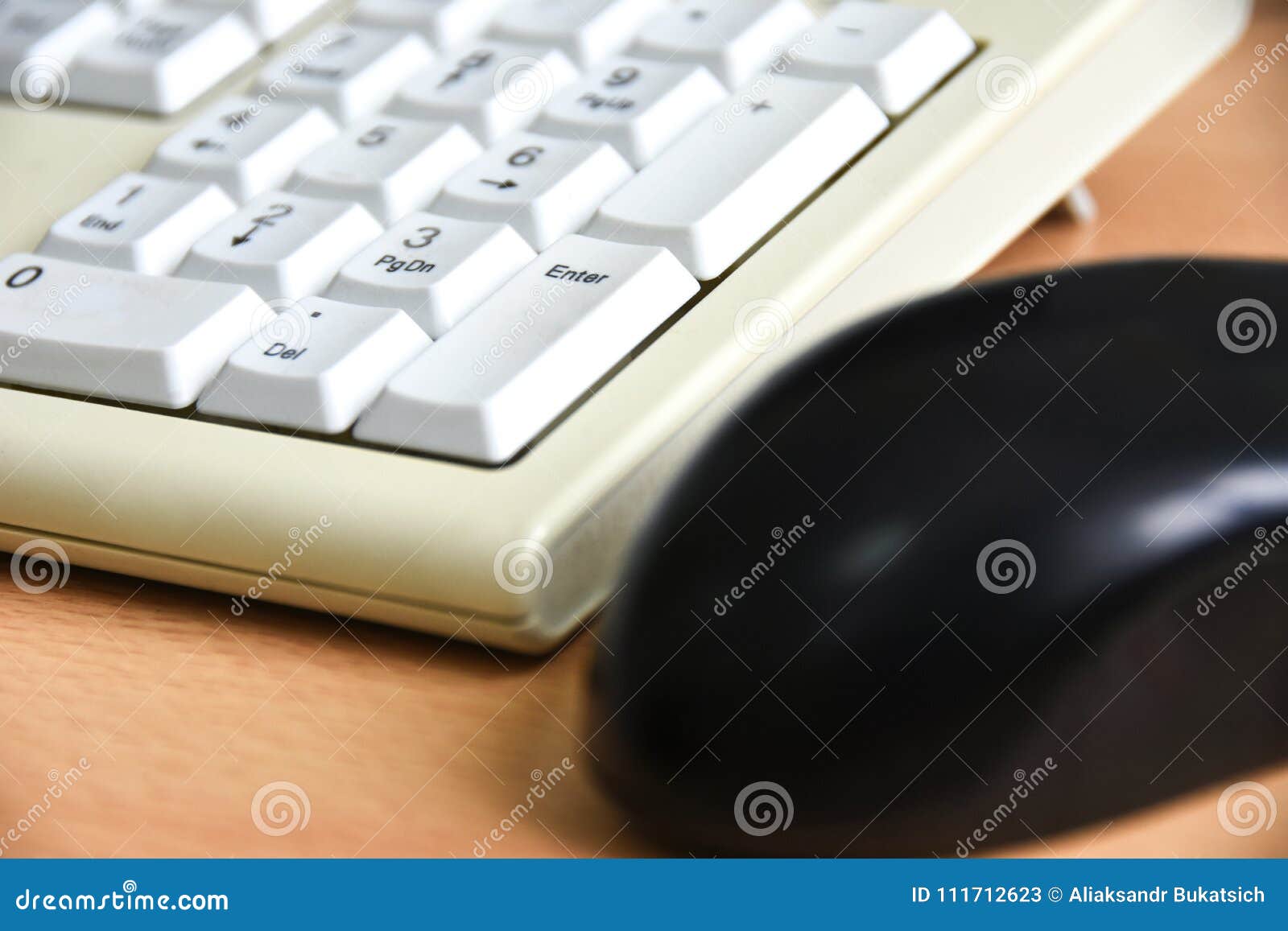Closeup of an Old Keyboard with a Wired Mouse Stock Image - Image of ...