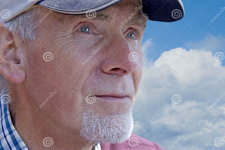 Closeup of Old Man S Face with Dreamy Expression Stock Image - Image of ...