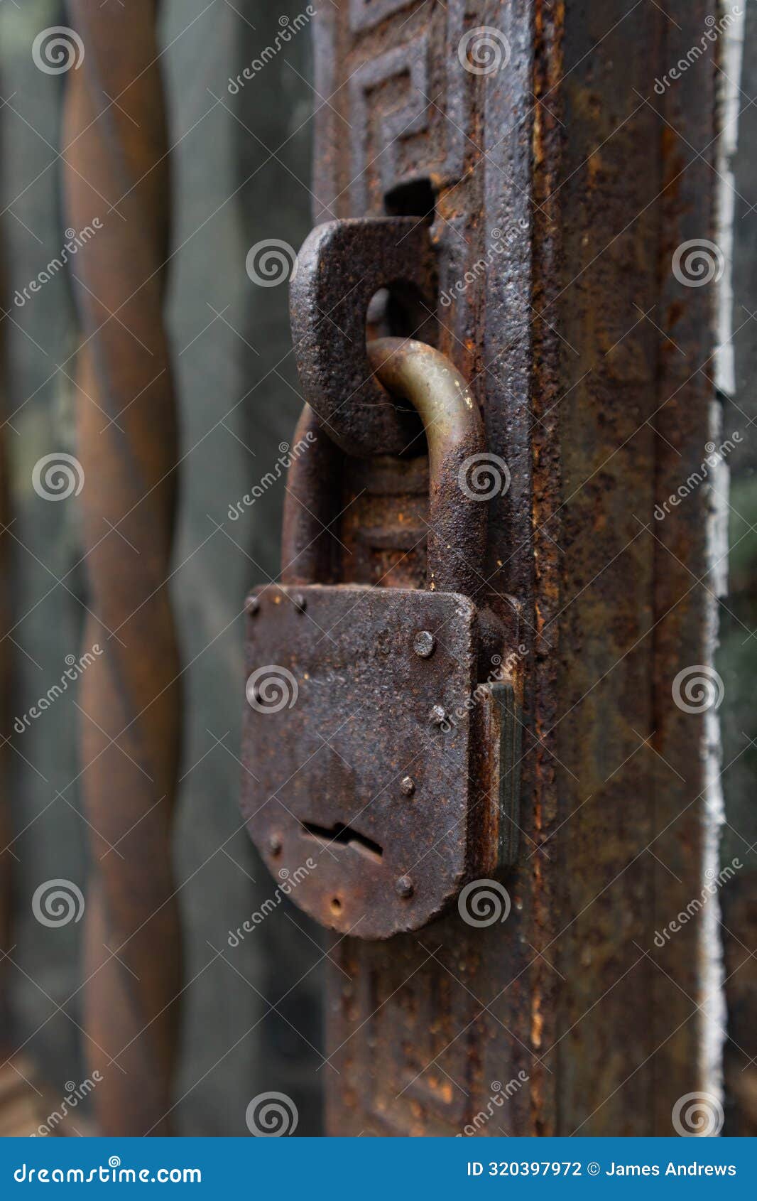 Closeup of an Old Rusted Padlock on a Gate Editorial Photography ...