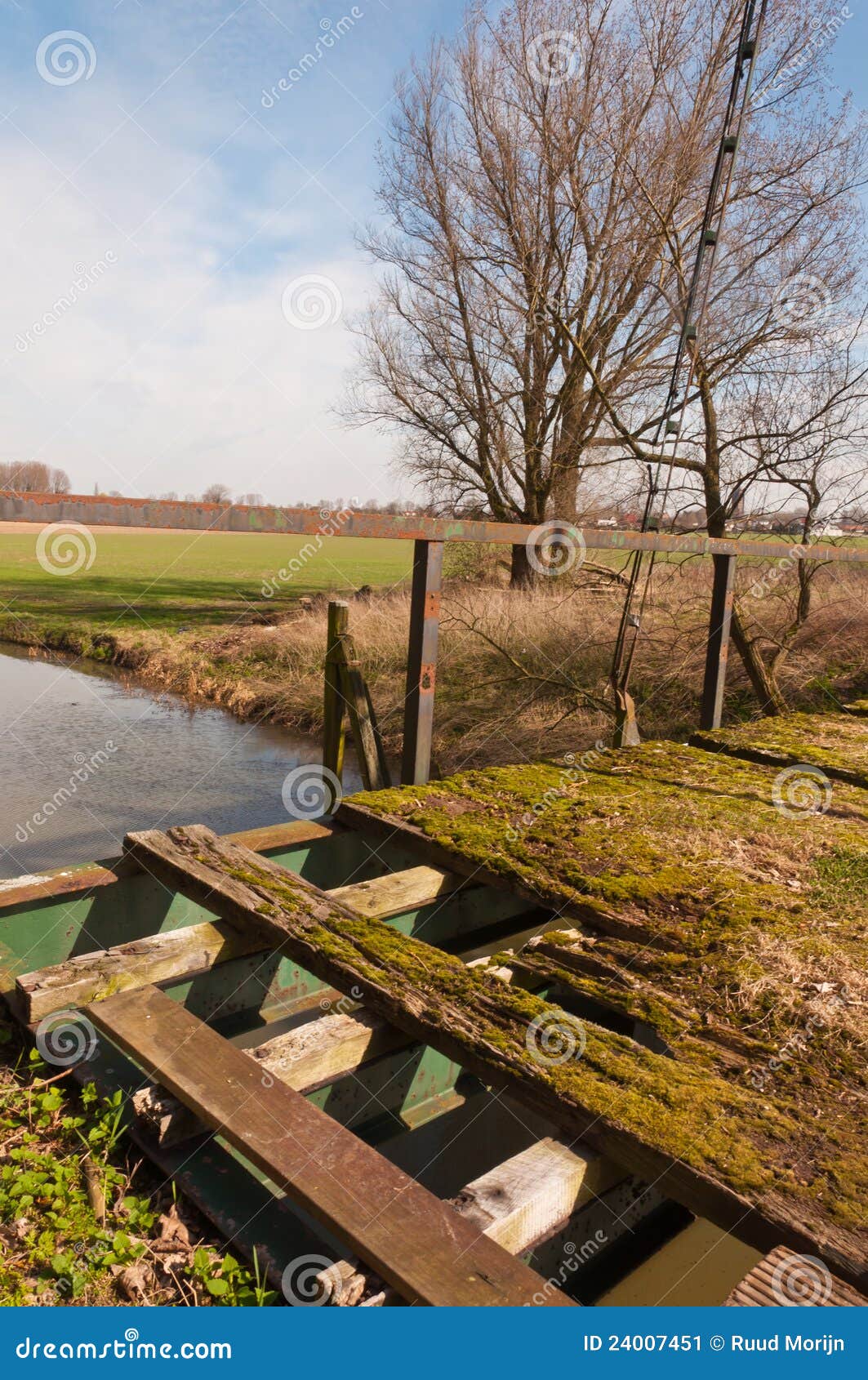 Closeup of an Old Rusty Drawbridge in a Landscape Stock Image - Image ...