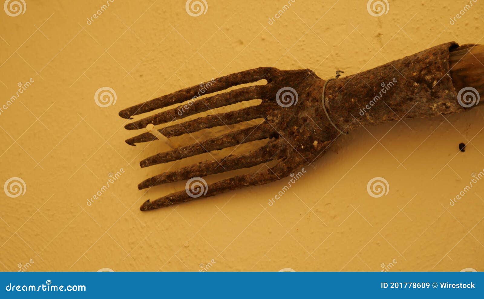 Closeup of an Old Rusty Fork on a Yellow Surface Stock Image - Image of ...