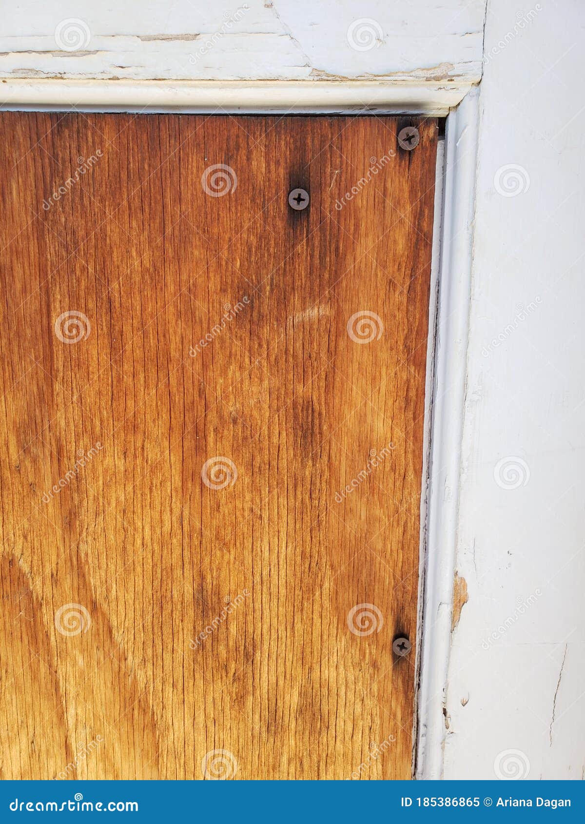 Closeup Old Scratched Door Corner Stock Image - Image of scratched ...
