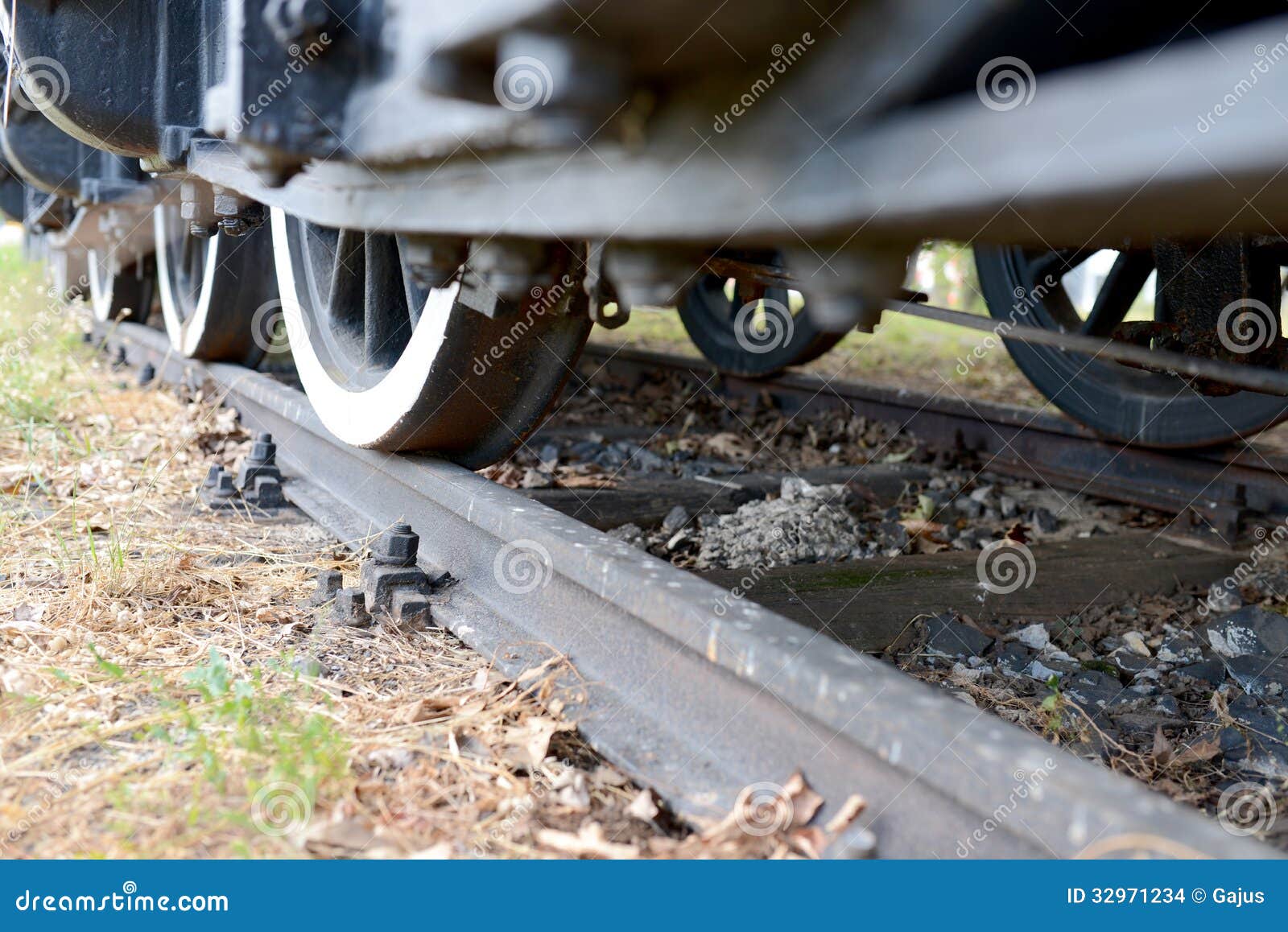 Closeup of Old Steam Train on Rails Stock Photo - Image of machine ...