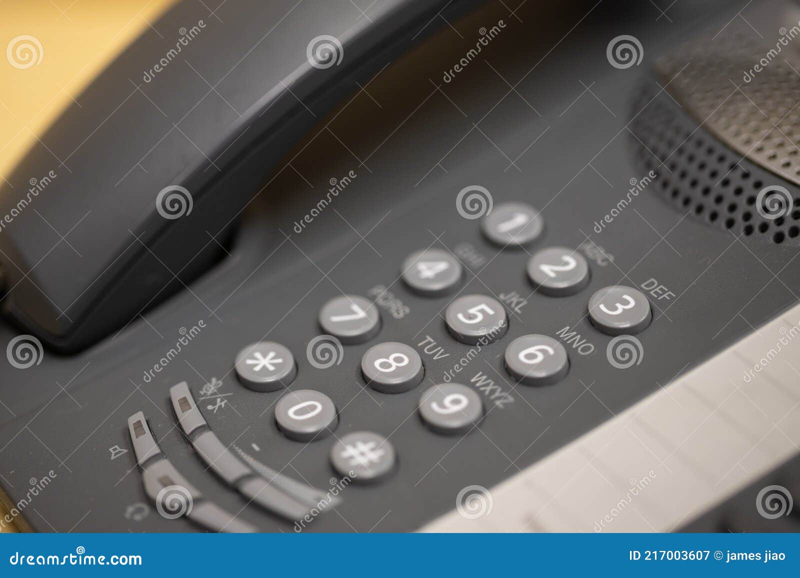 Closeup of Old Style Wired Desktop Telephone - Studio Shot Stock Image ...