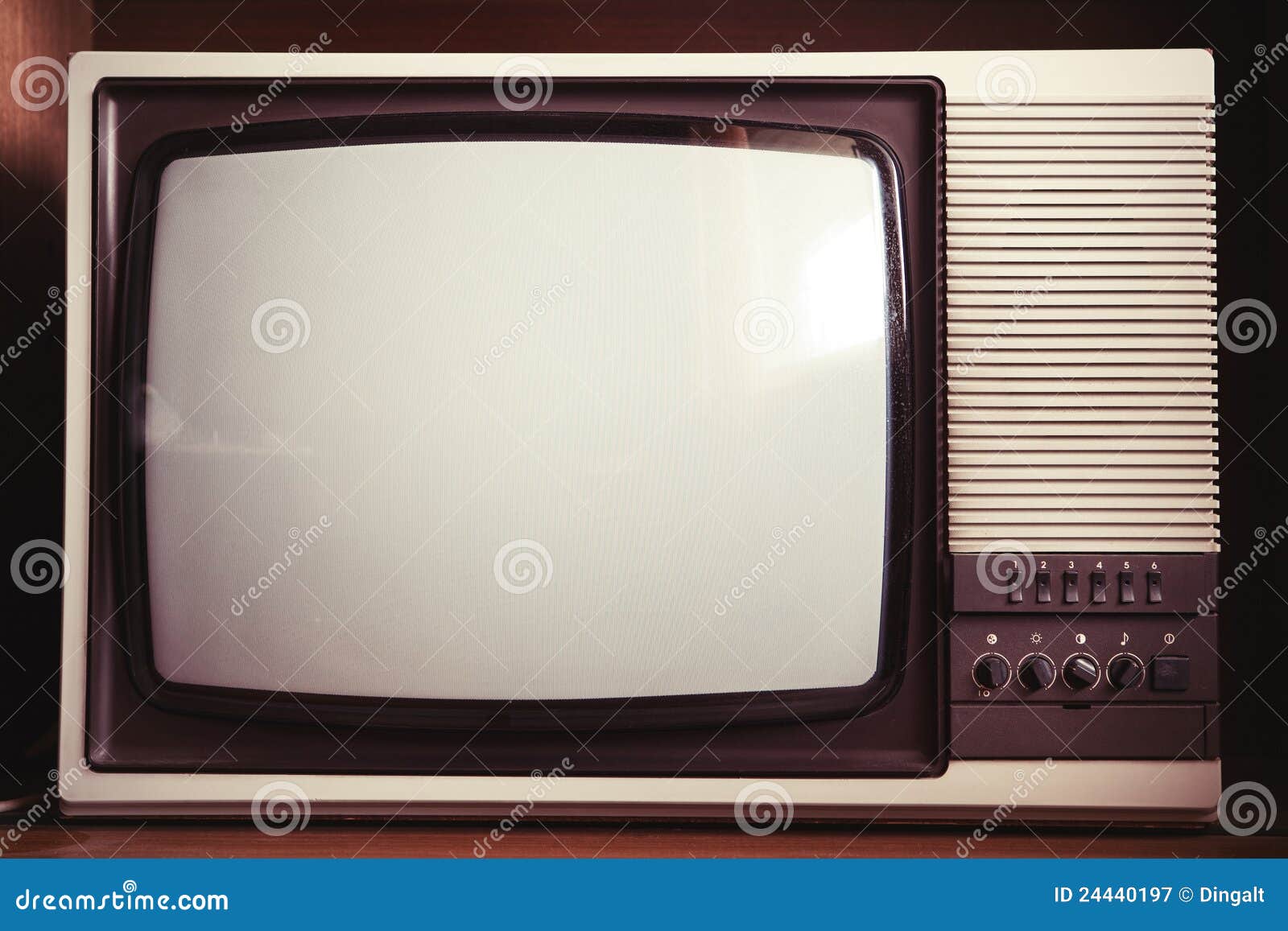Closeup of old TV set stock image. Image of obsolete - 24440197