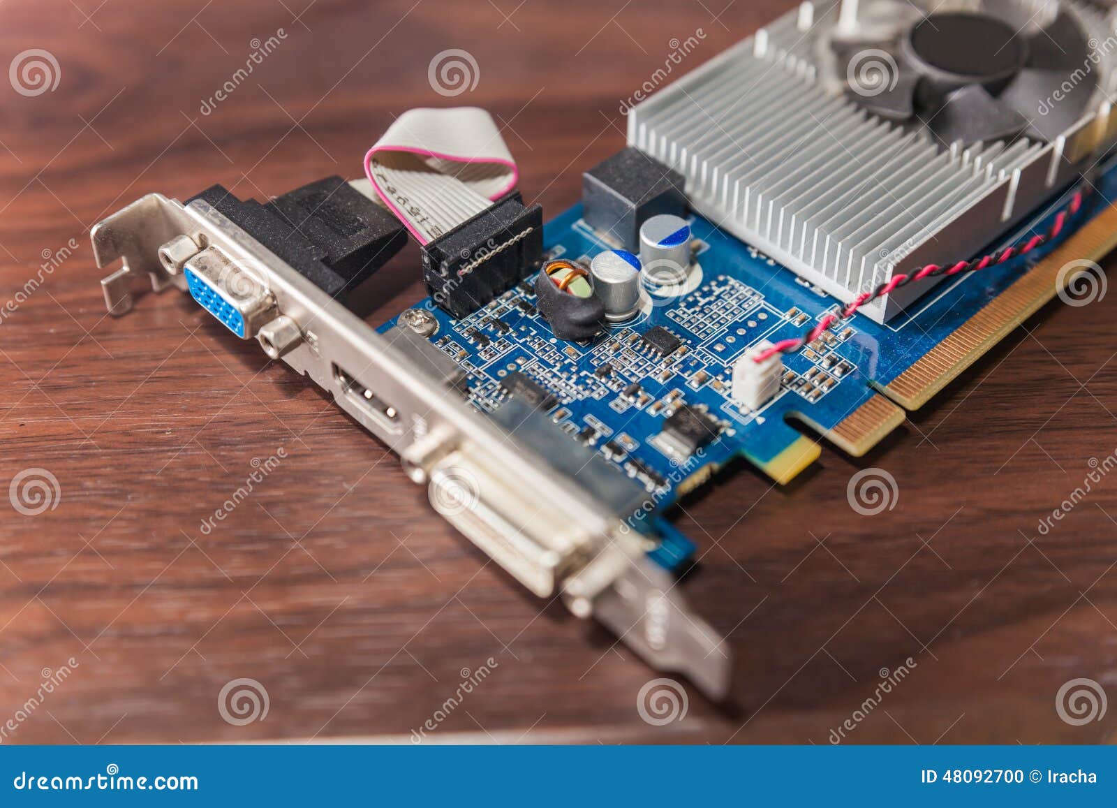 Closeup Old VGA Computer Graphic Card Stock Photo - Image of connector ...