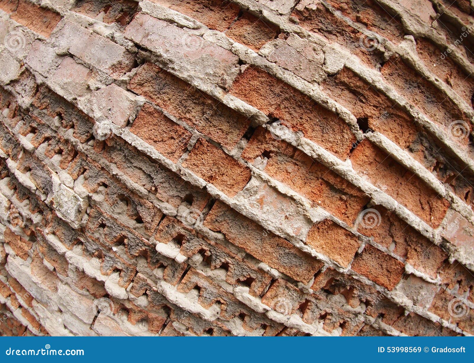 Old Wall Of Destroyed House. Old Powder Wall With Walled Window And ...
