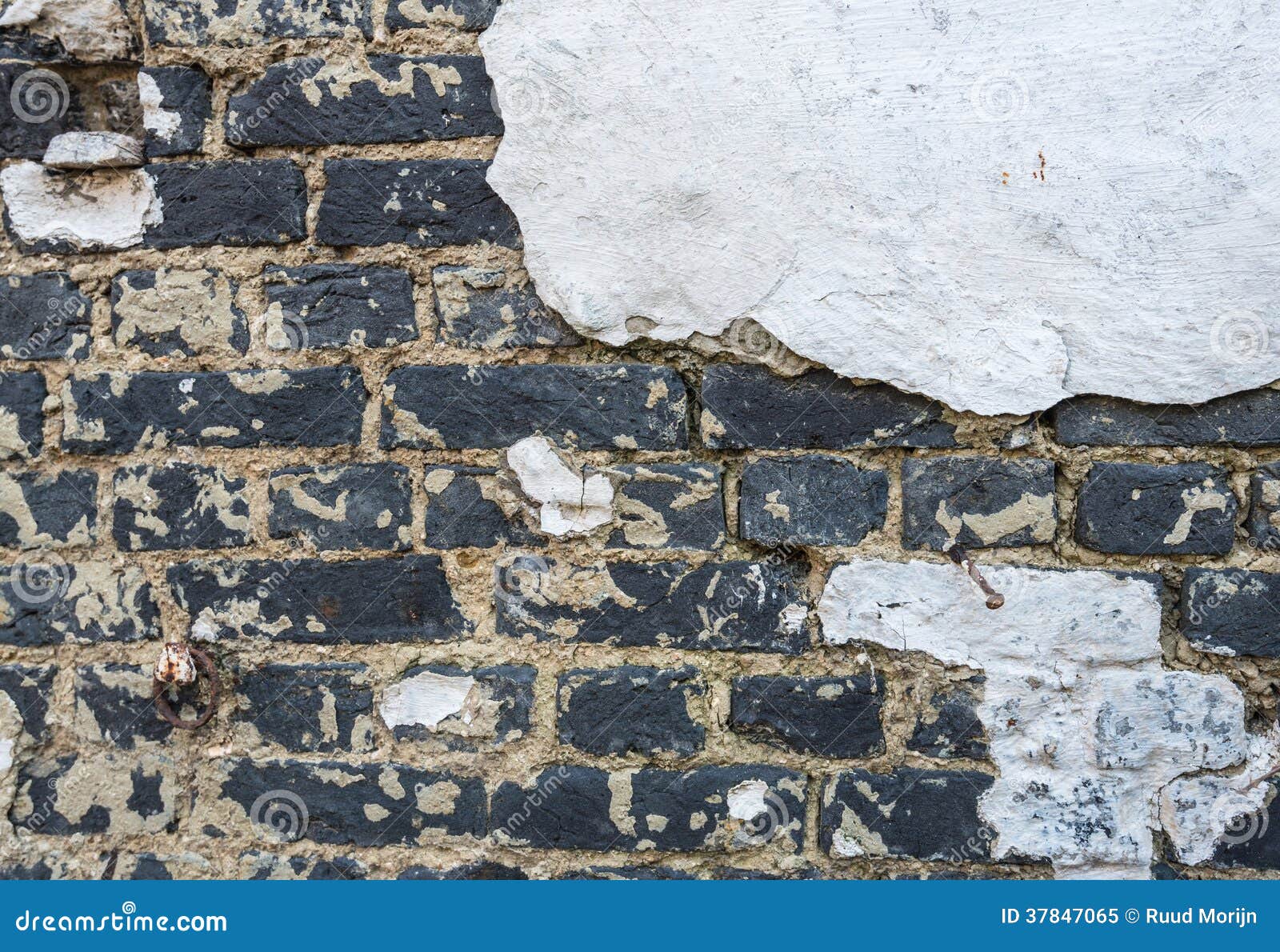 Closeup of an Old White Plastered Brick Wall Stock Image - Image of ...