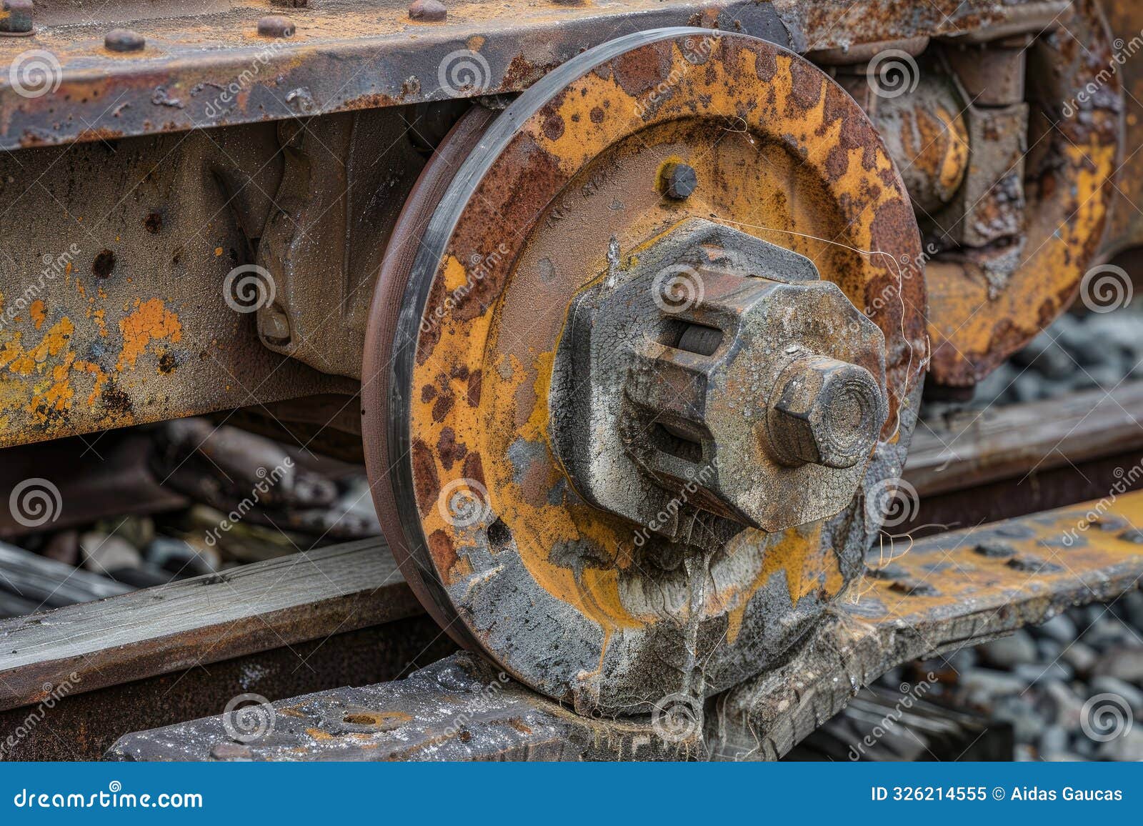 Closeup of Old Worn Carriage Wheel Component Stock Illustration ...