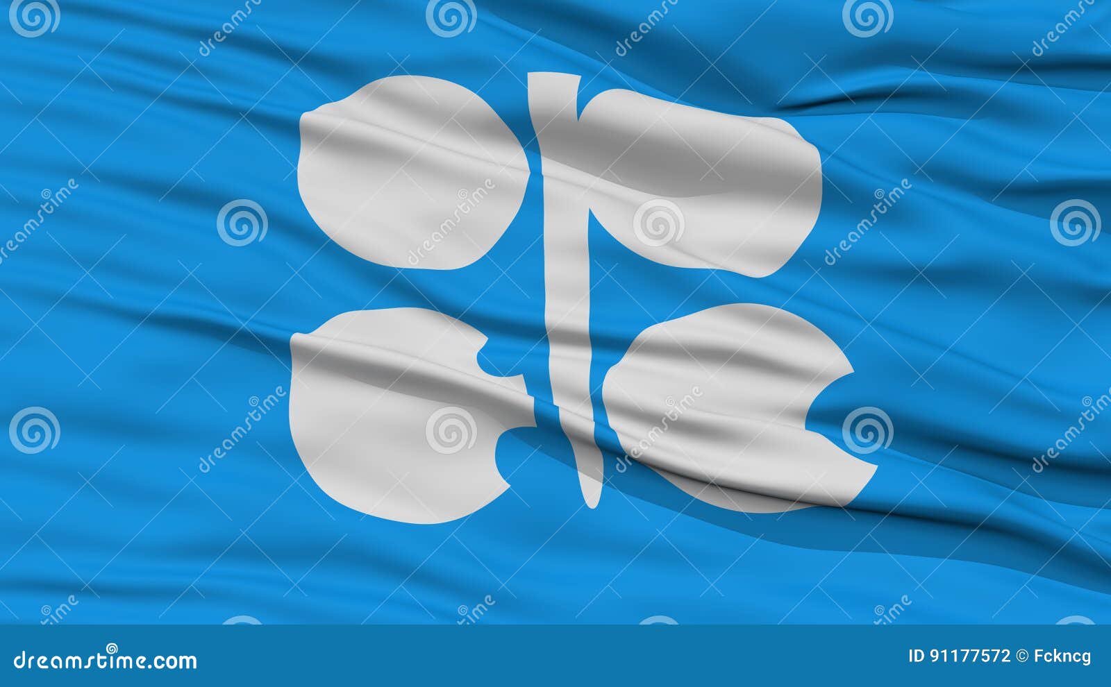 Closeup OPEC Flag stock illustration. Illustration of flying - 91177572