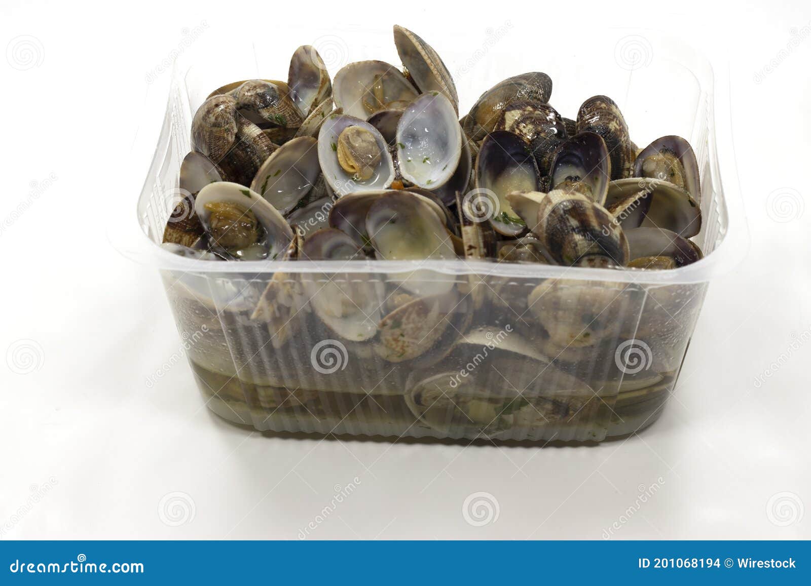 Closeup of Open Shellfish Seafood on a White Surface Stock Photo ...