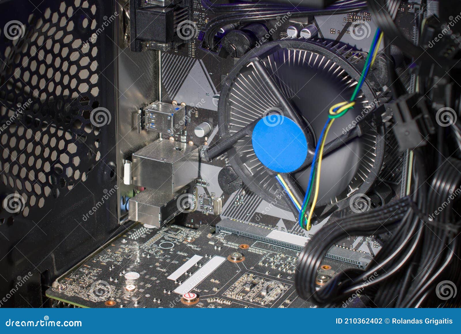 Closeup Open Inside Computer Tower Case Hardware Stock Photo - Image of ...