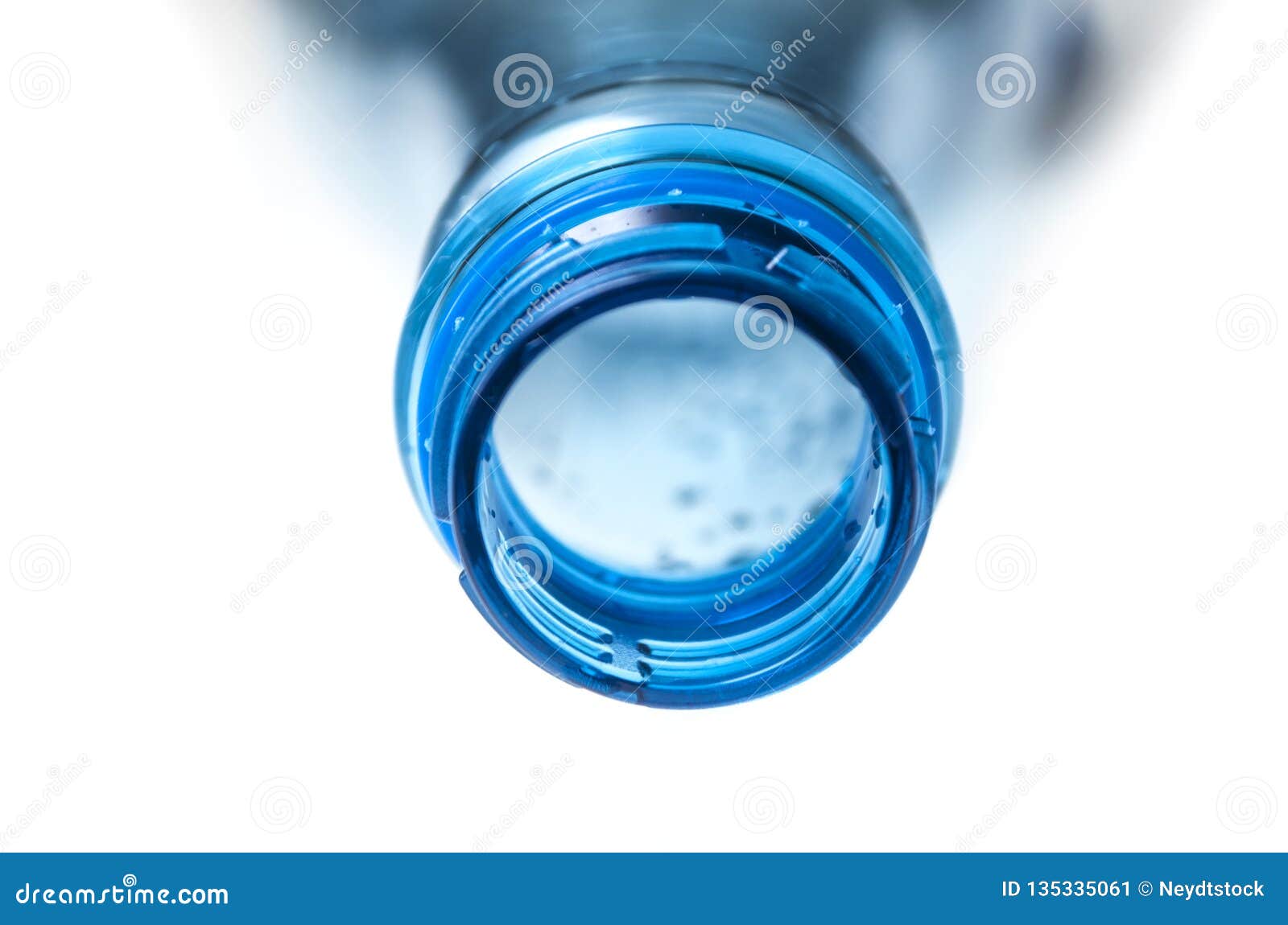 Open Plastic Bottle Neck on White Background Stock Image - Image of ...