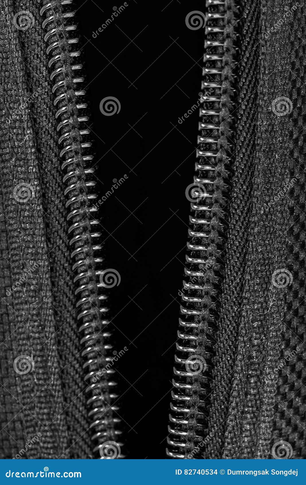 Closeup Open Zipper and Canvas Texture Stock Photo - Image of canvas ...