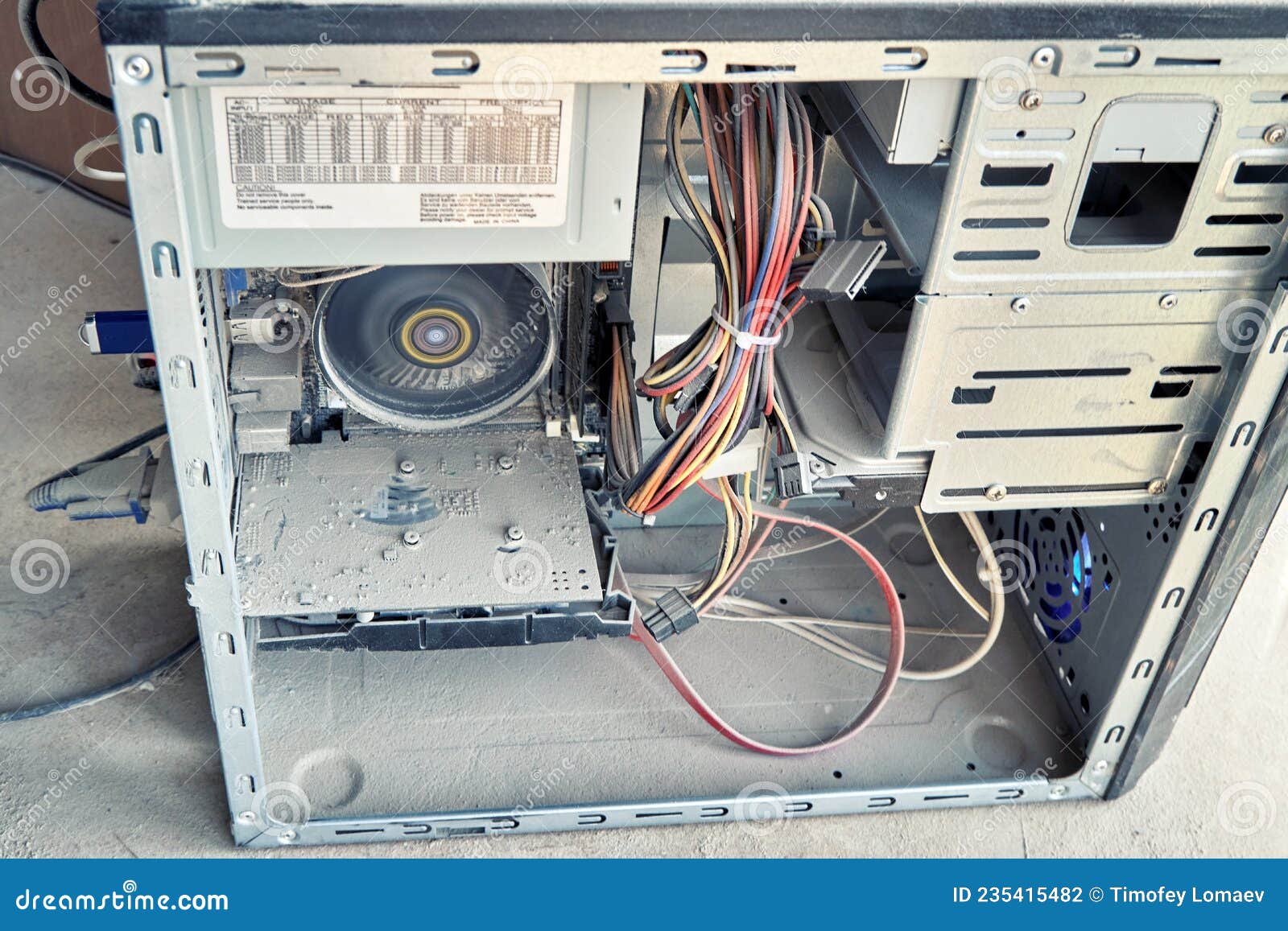 Opened Old Desktop Pc is Covered with a Thick Layer of Dust Stock Photo ...