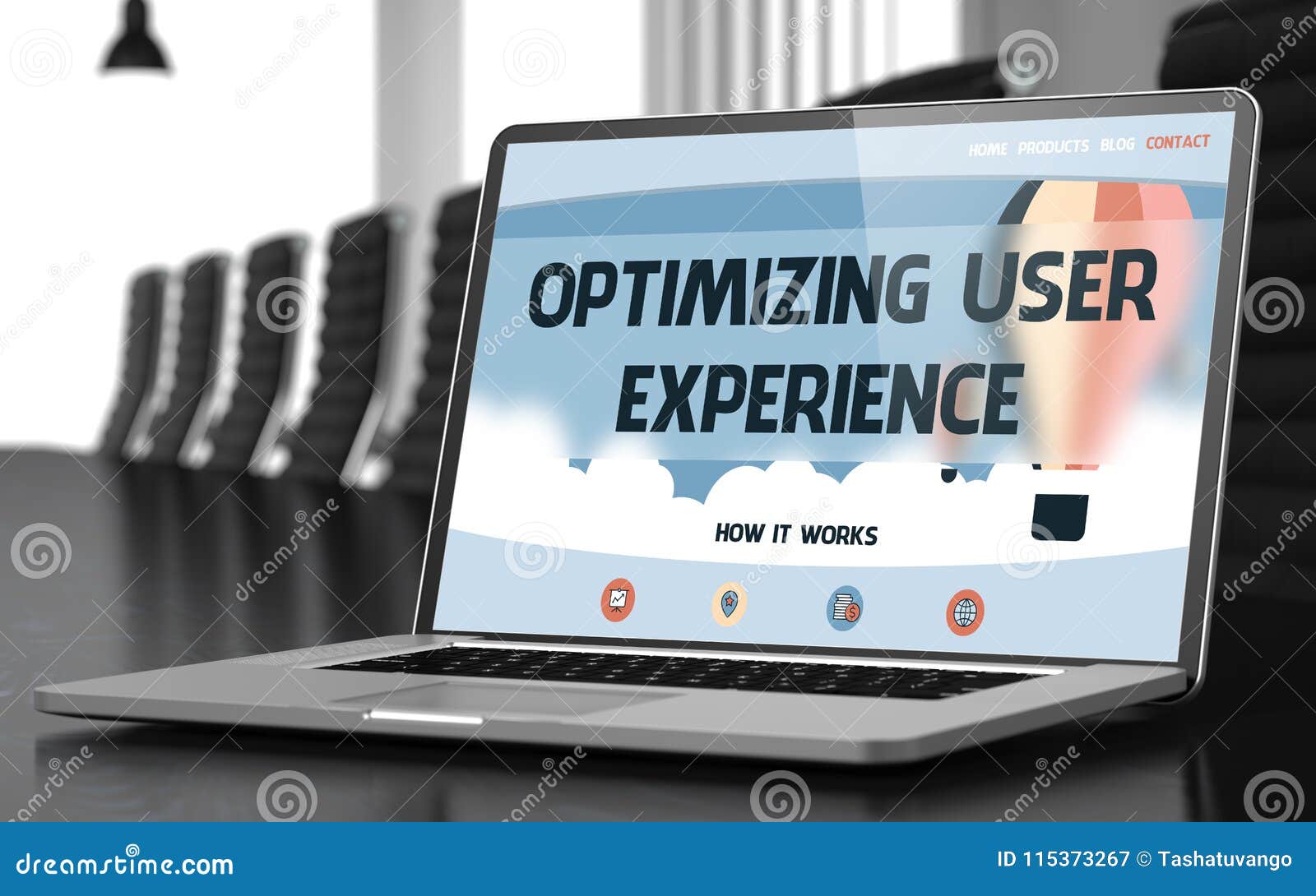 Optimizing User Experience - on Laptop Screen. Closeup. 3d Stock ... Optimizing User Experience - on Laptop Screen. Closeup. 3d Stock ...