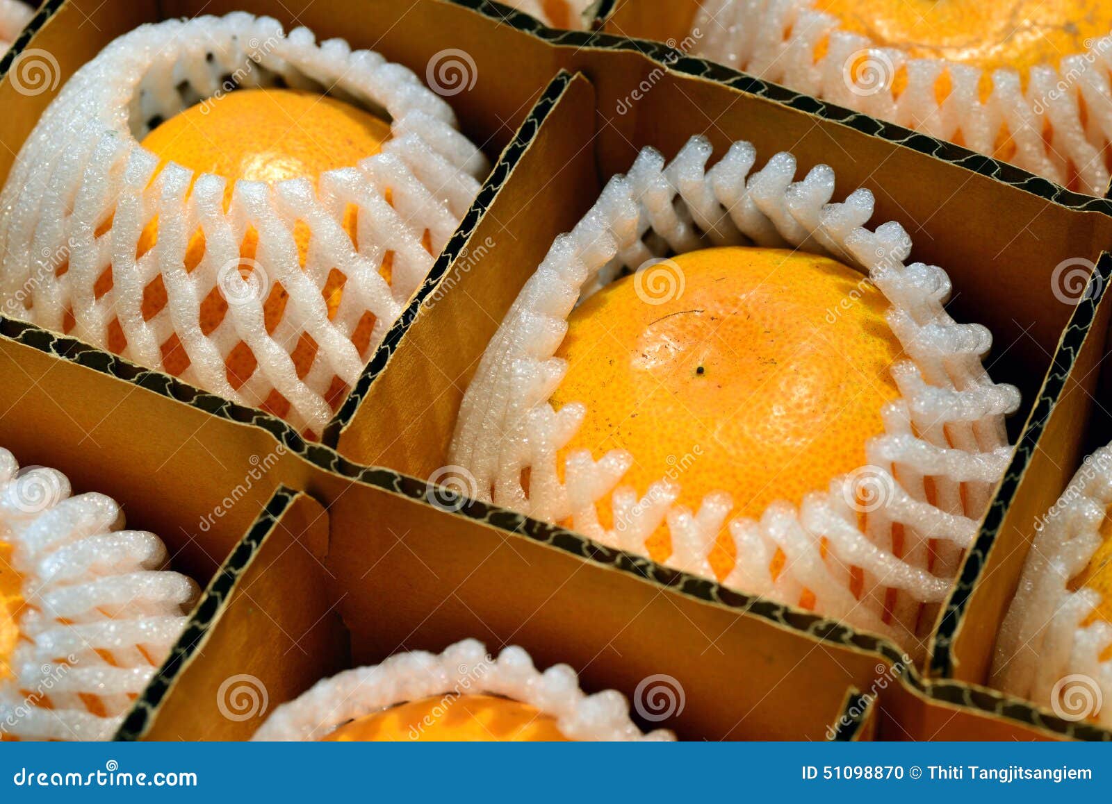 Closeup orange in box stock photo. Image of crate, drupe - 51098870