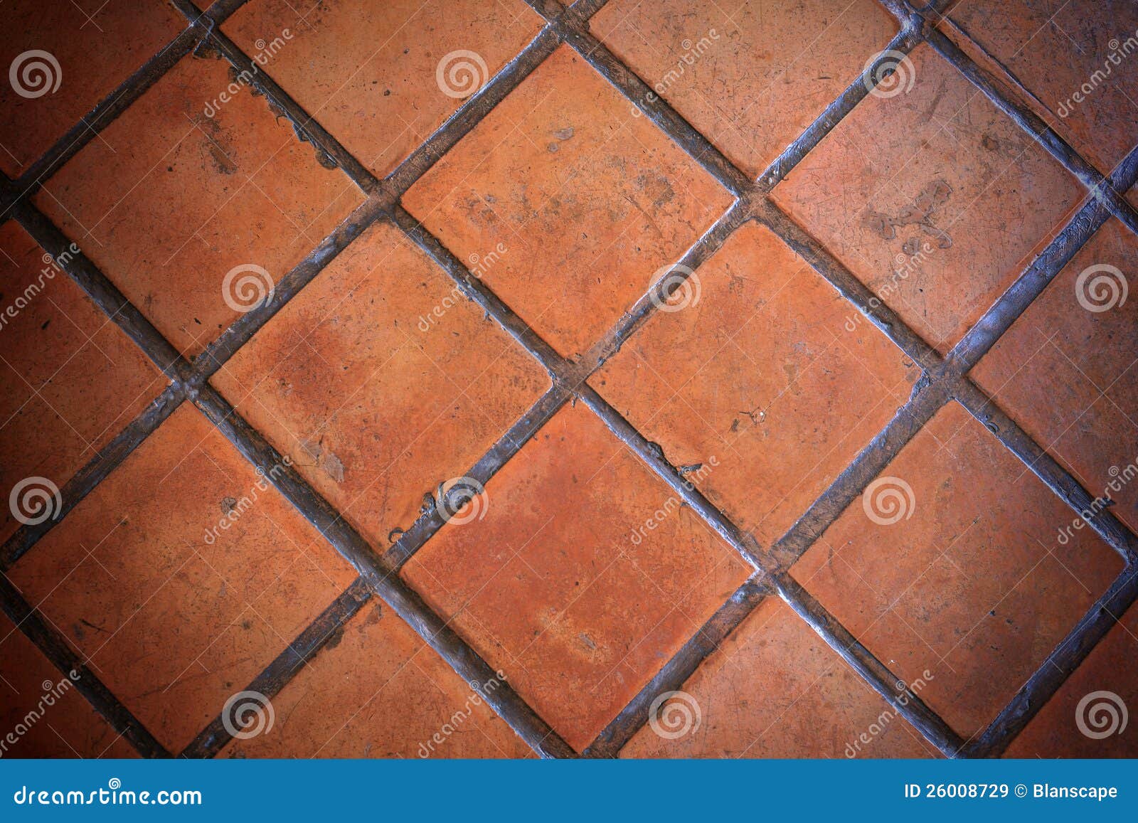 Closeup Orange Clay Tile Pavement Stock Image - Image of architecture ...