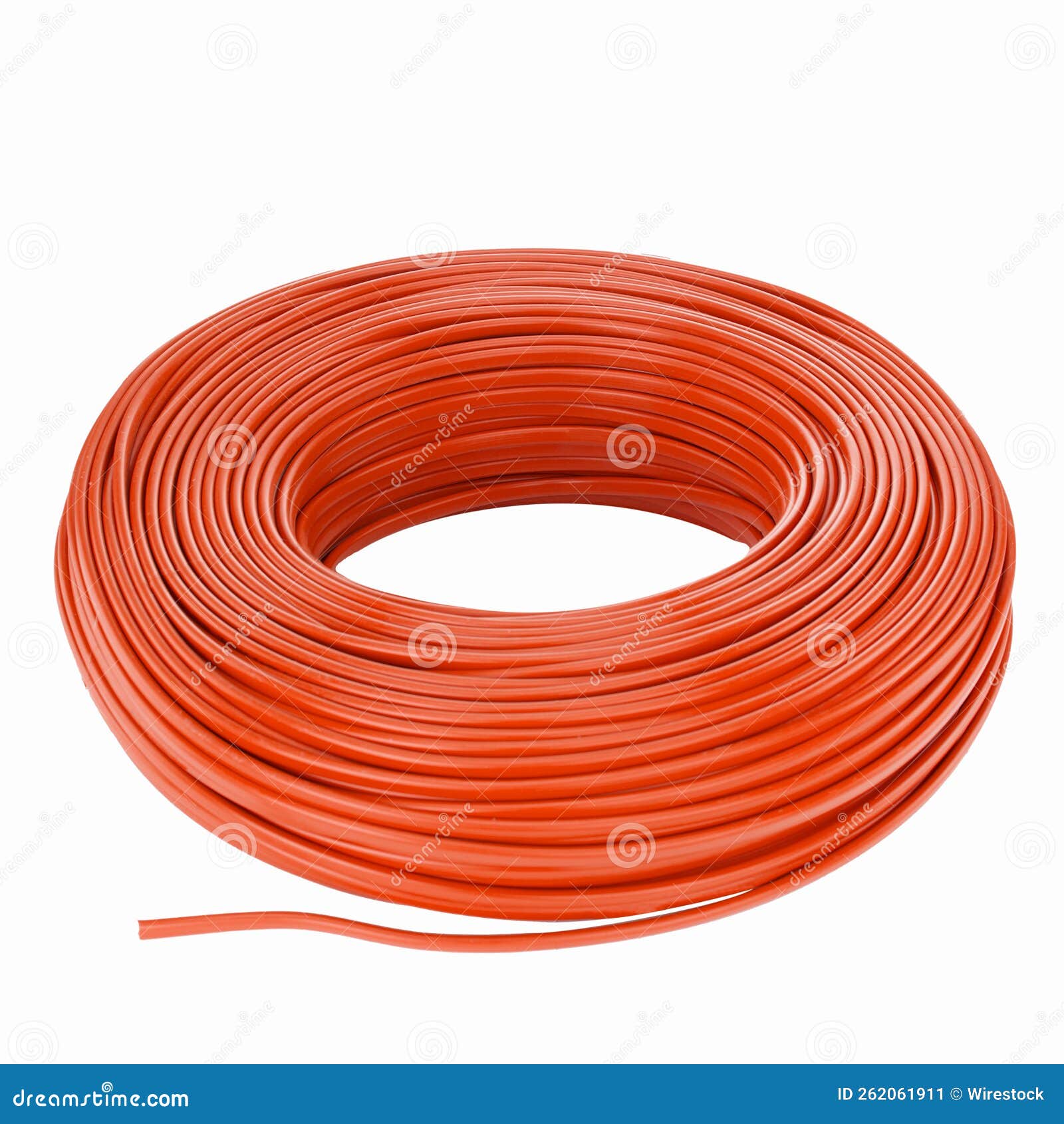 Closeup of an Orange Underfloor Heating Cable System on a White ...
