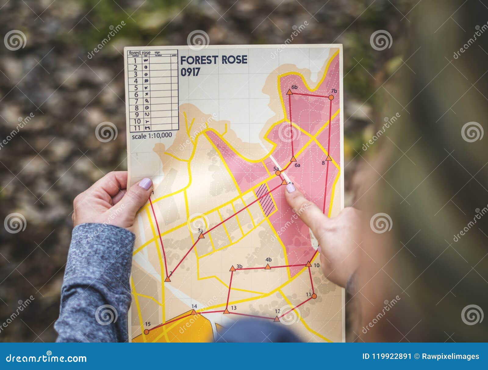 Closeup of Orienteering Box Location Map Stock Image - Image of ...