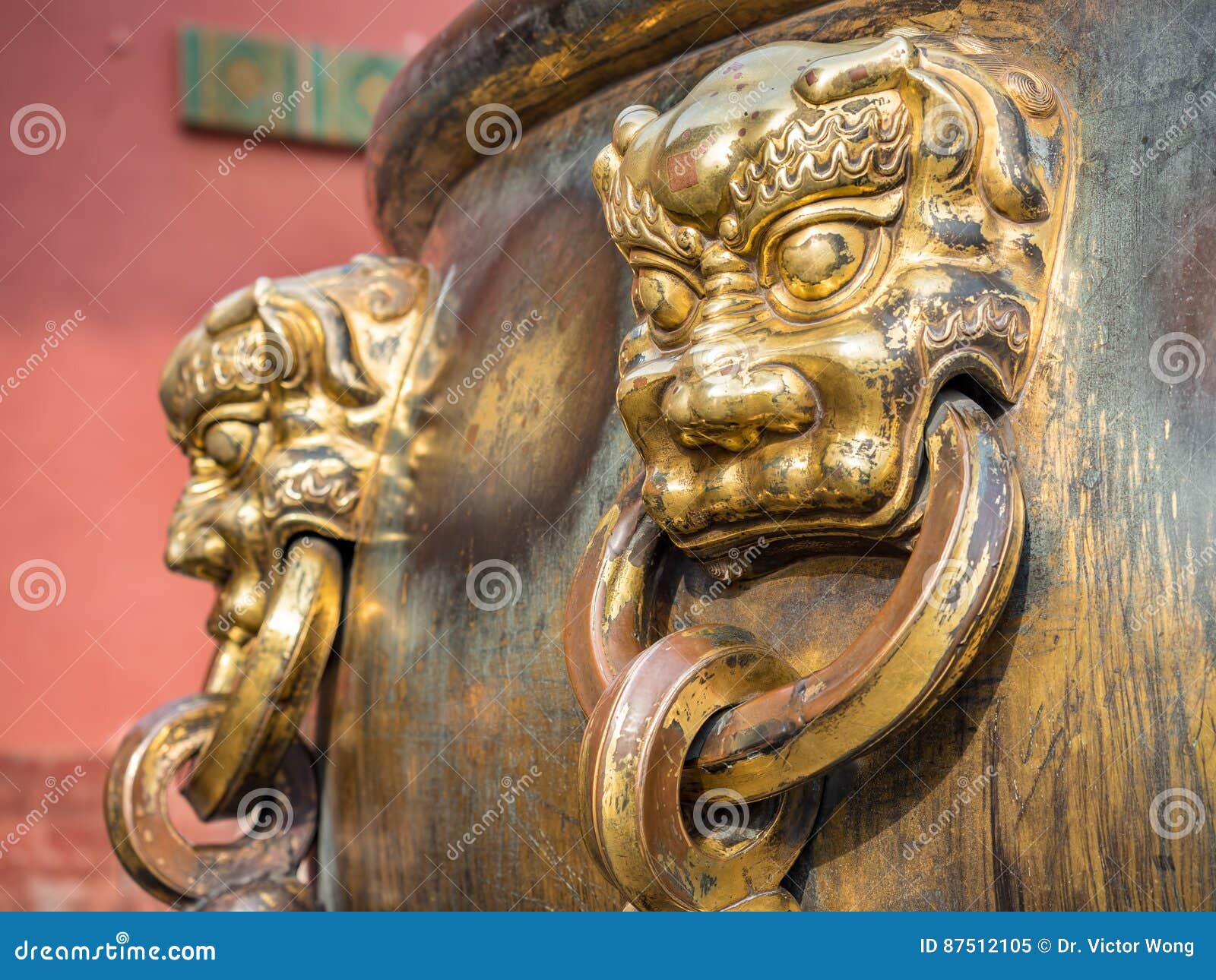 Closeup of Ornate Bronze Handle on Water Urn Stock Image - Image of ...