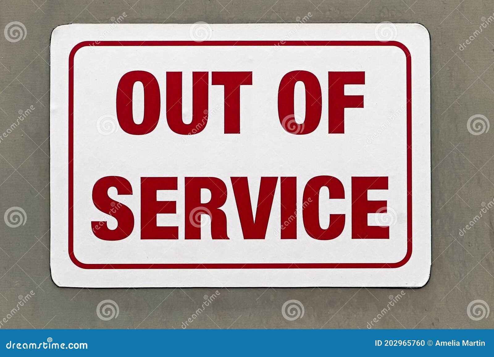 Closeup of an Out of Service Sign Stock Photo - Image of enforce ...