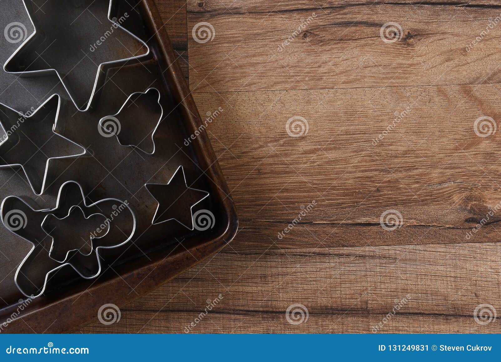 Closeup Overhead View of a Group of Assorted Cookie Cutters on a Stock ...
